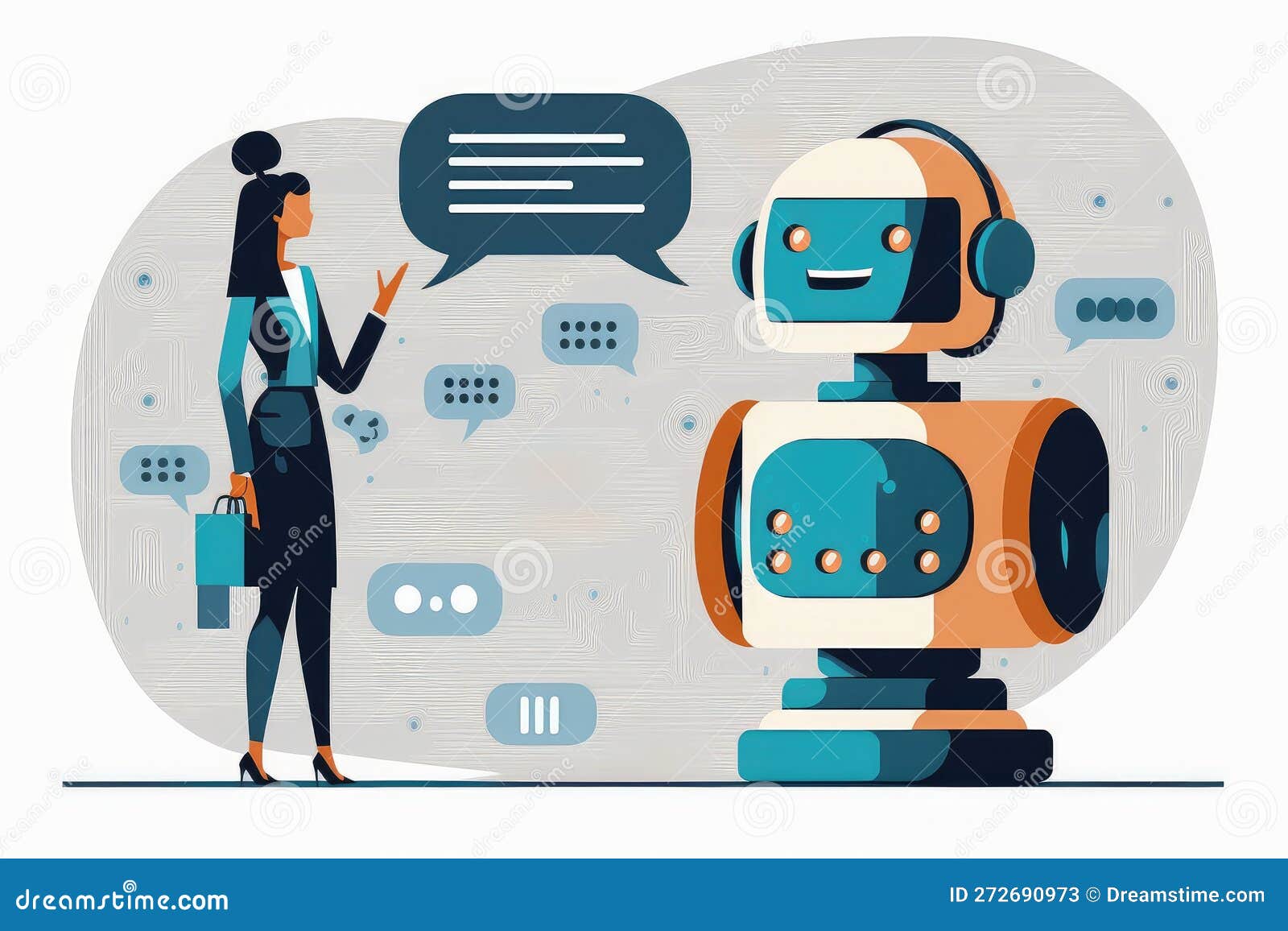 Chatbot Robot, Speaking with Customer Service Representative, Handling ...