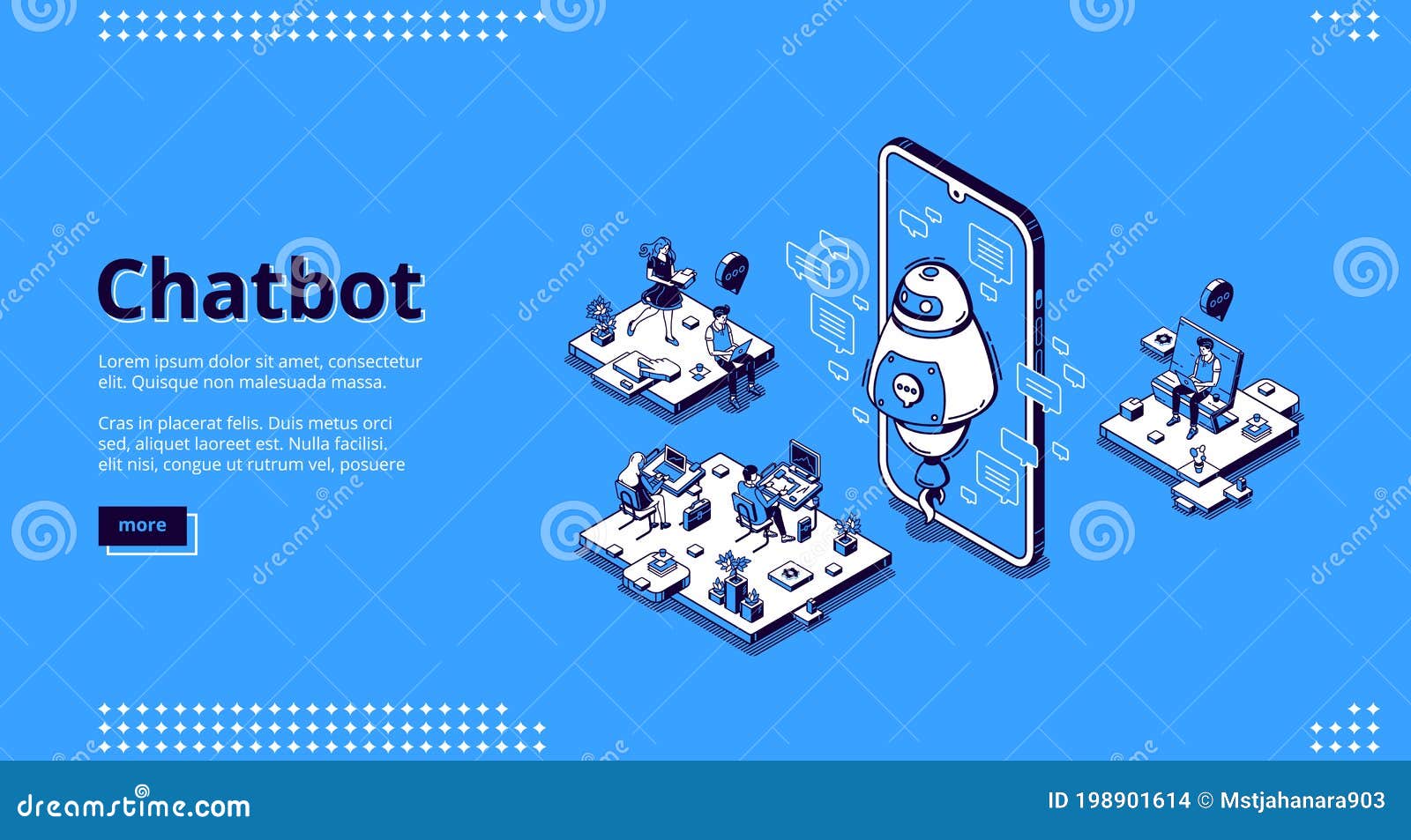 Chatbot Robot Support People in Office Stock Vector - Illustration of ...