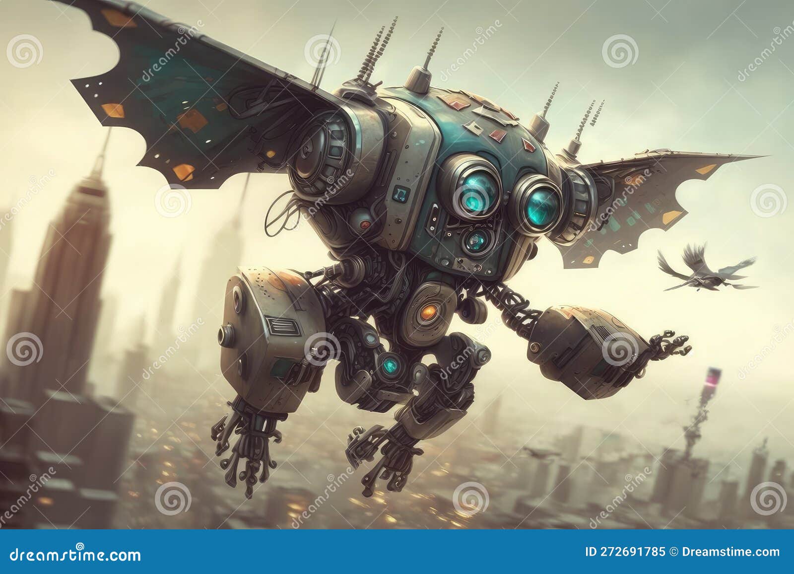 Chatbot Robot Transforming into Flying Mode, To Fly Over City and Save ...