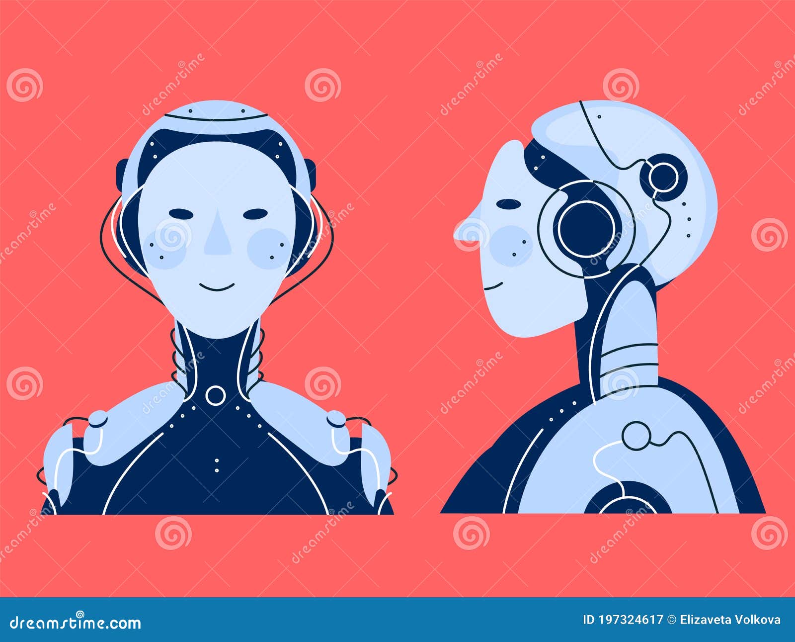 Chatbot Robot Typing On A Laptop Computer Sitting At A Desk. Cartoon ...