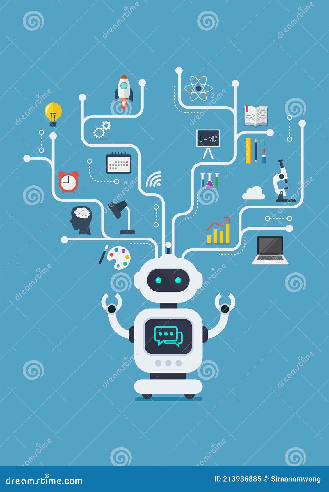ChatBot FAQ Robot Vector Illustration | CartoonDealer.com #112098680