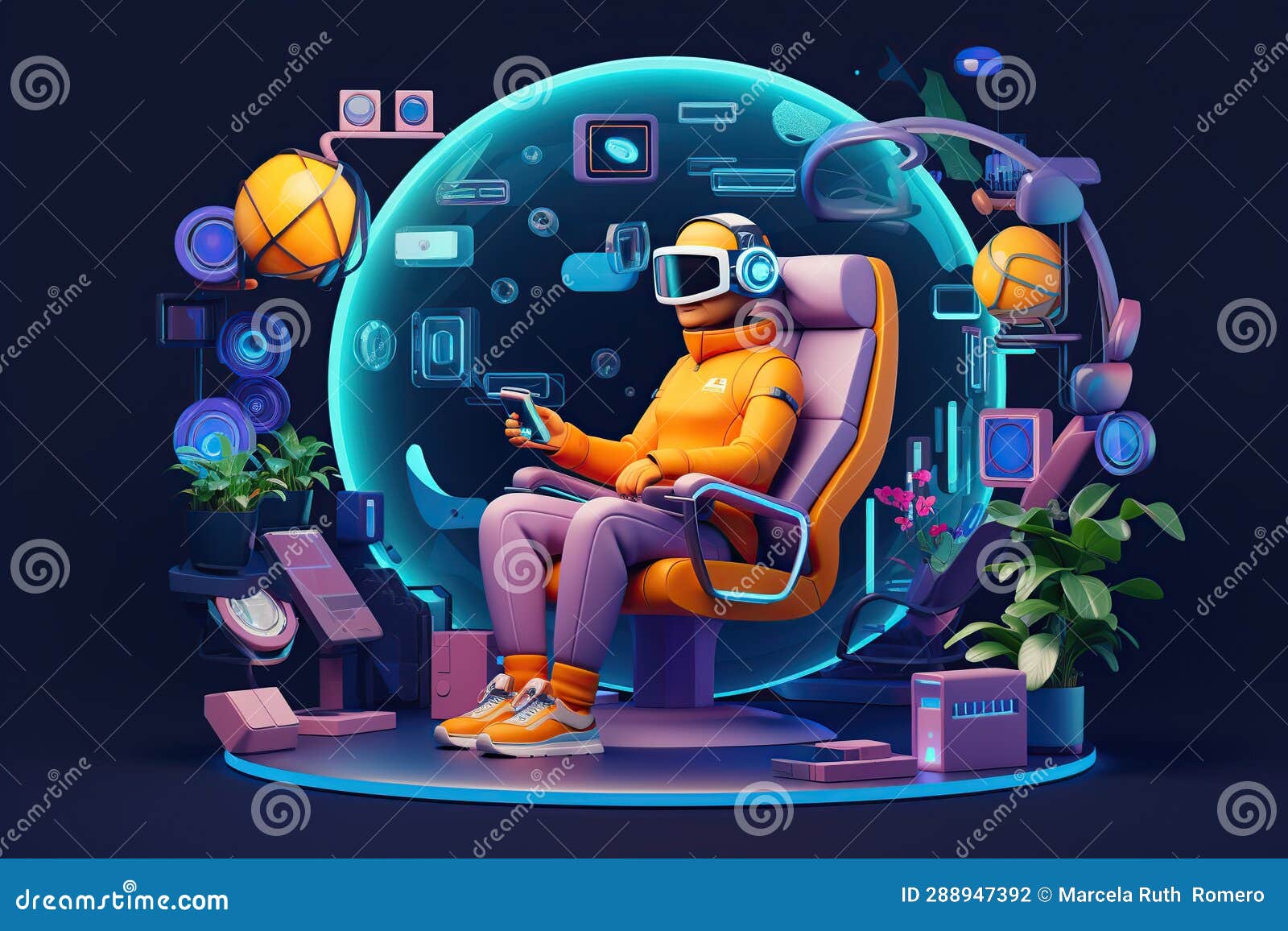 Chatbot Robot Working And Chatting 3d Render Style Ai Generated Stock Illustration