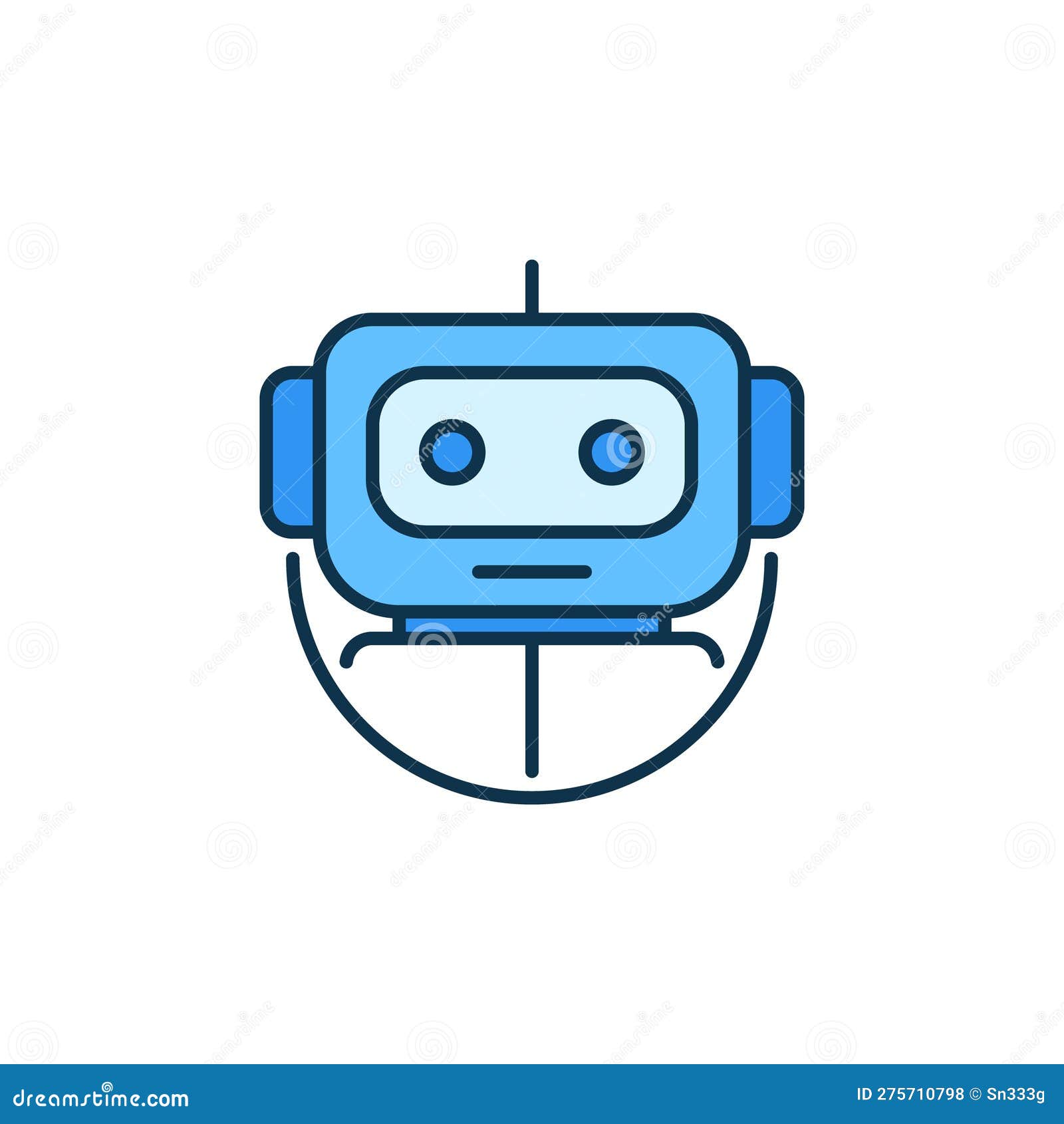 Chatbot Round Vector Robot Support Concept Colored Icon Stock ...