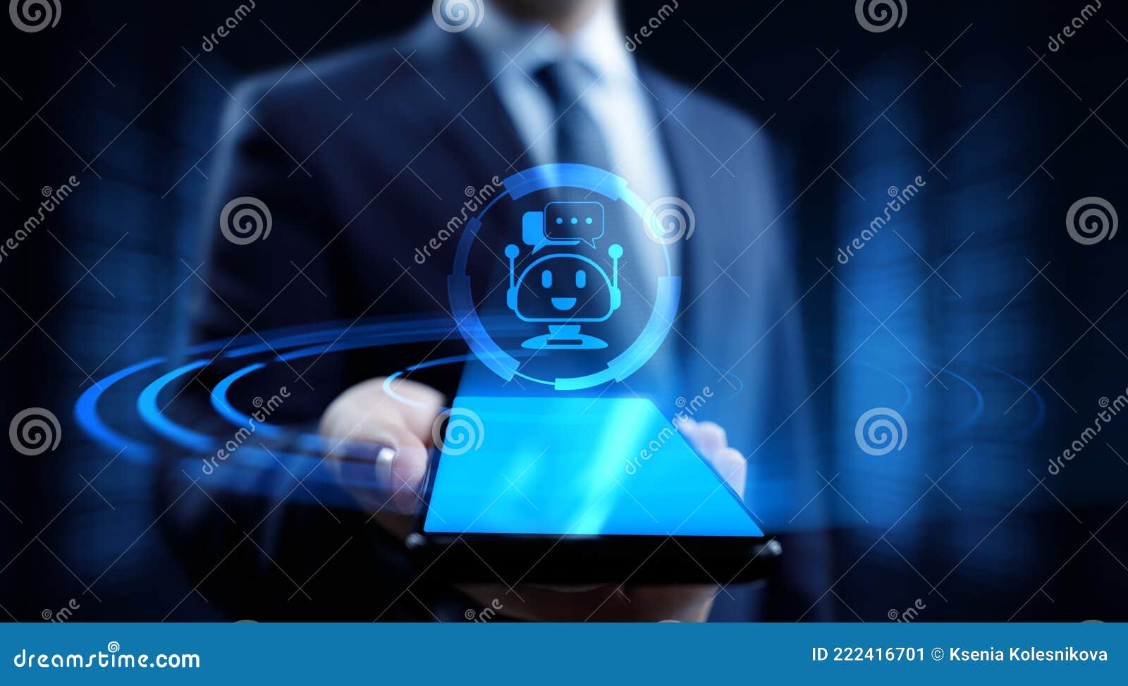 Chatbot Service Automation Chat Robot Business Technology Concept Stock ...