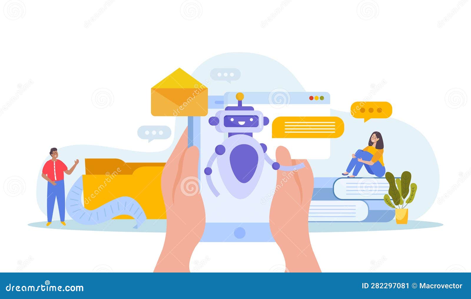 Chatbot Services Concept Plat Illustration de Vecteur - Illustration du ...