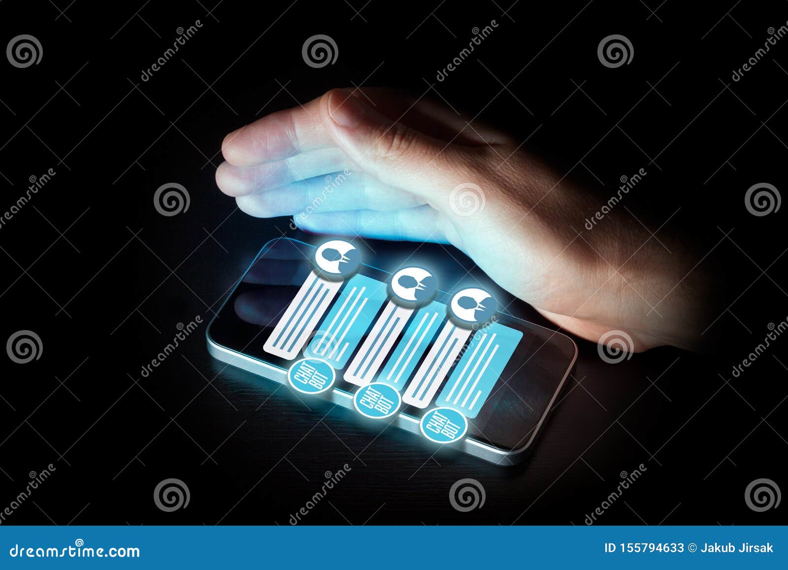 Chatbot Smart Phone Artificial Intelligence Communication Stock Image ...