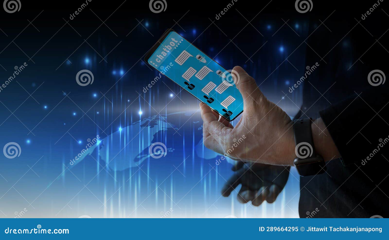 Chatbot Smart Phone, Artificial Intelligence Communication Concept. it ...