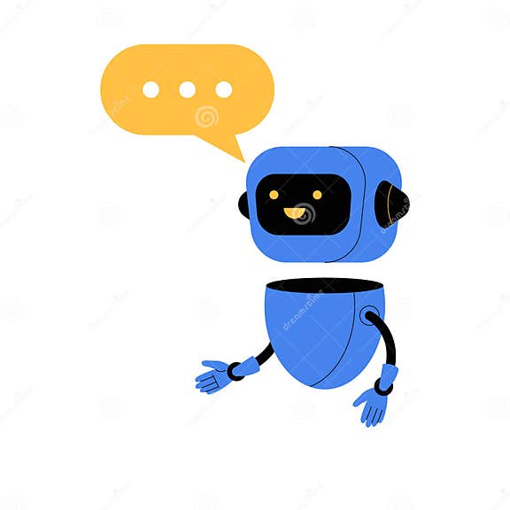 Chatbot with Speech Bubble in Flat Vector Illustration Symbolizing ...