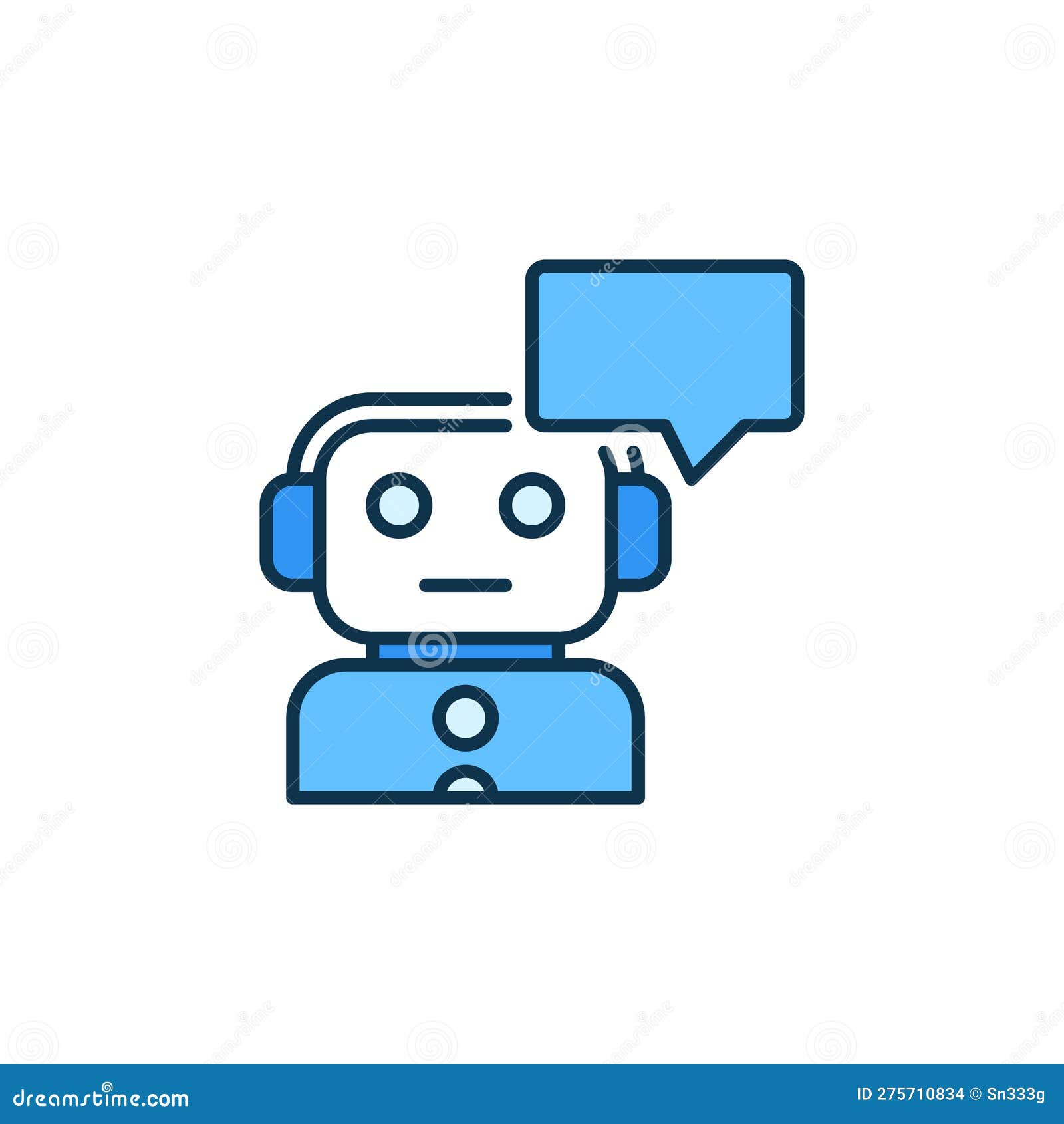 Chatbot with Speech Bubble Vector Communication Technology Colored Icon ...