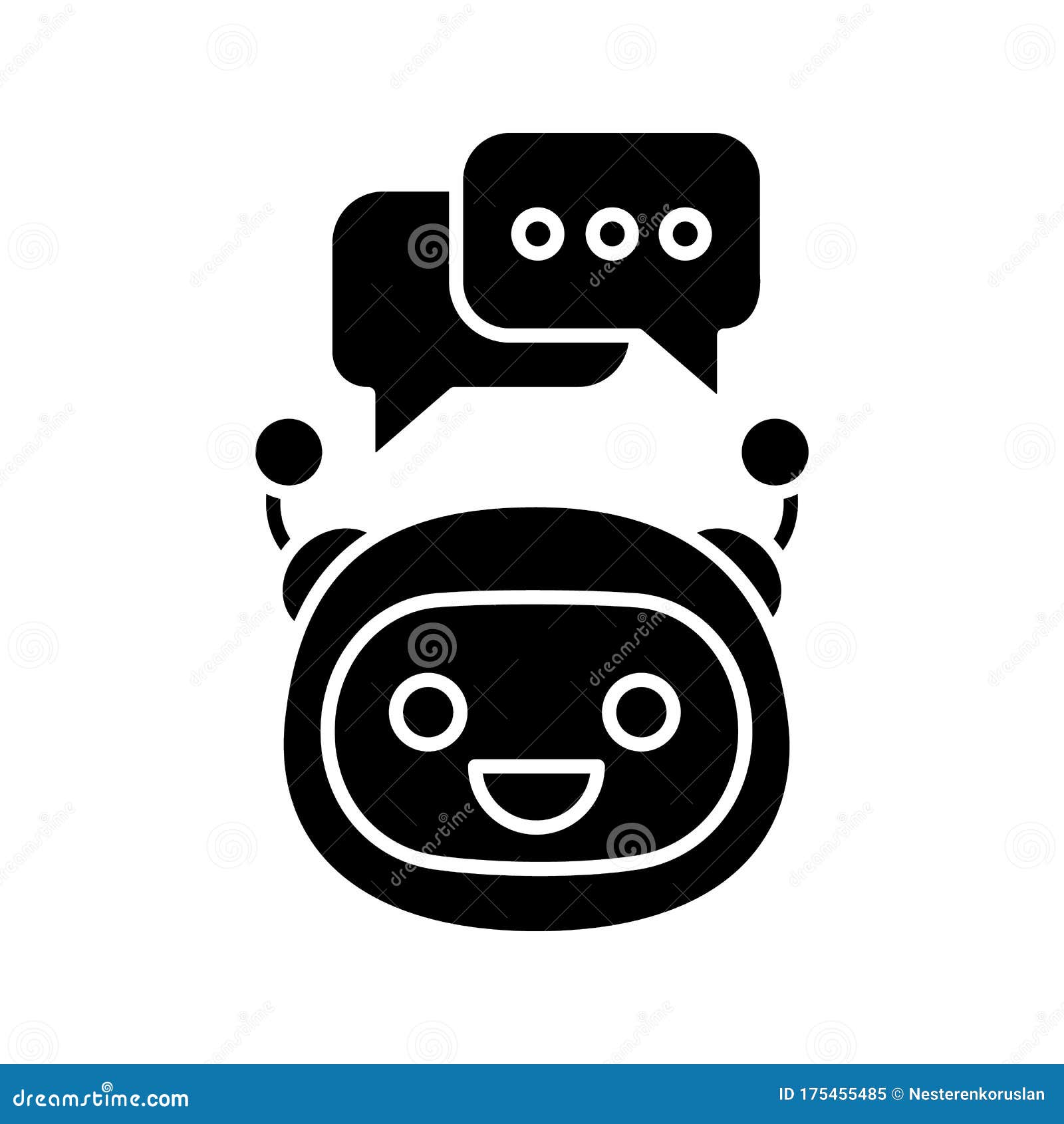Chatbot with Speech Bubbles Glyph Icon Stock Vector - Illustration of ...