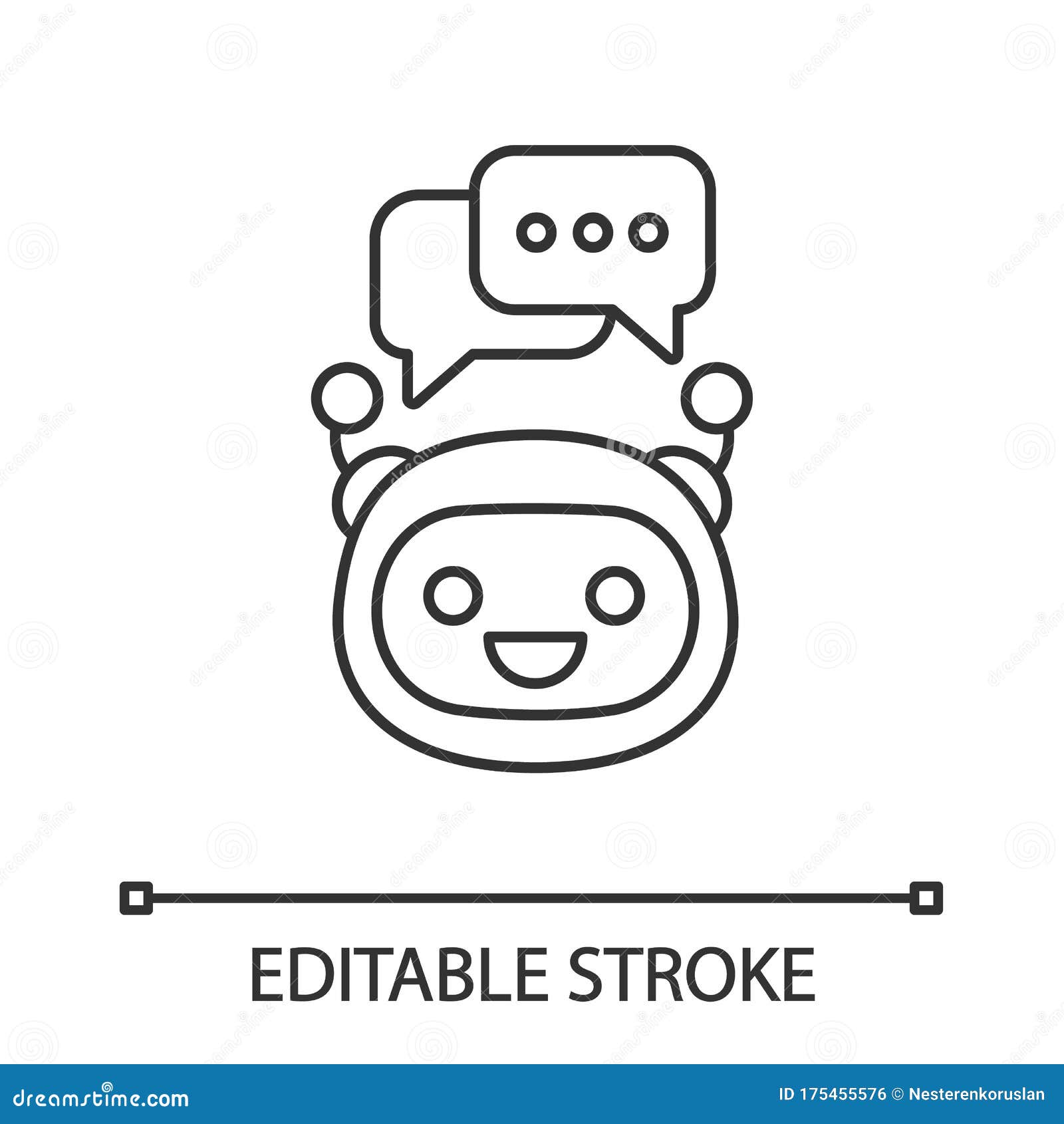 Chatbot with Speech Bubbles Linear Icon Stock Vector - Illustration of ...