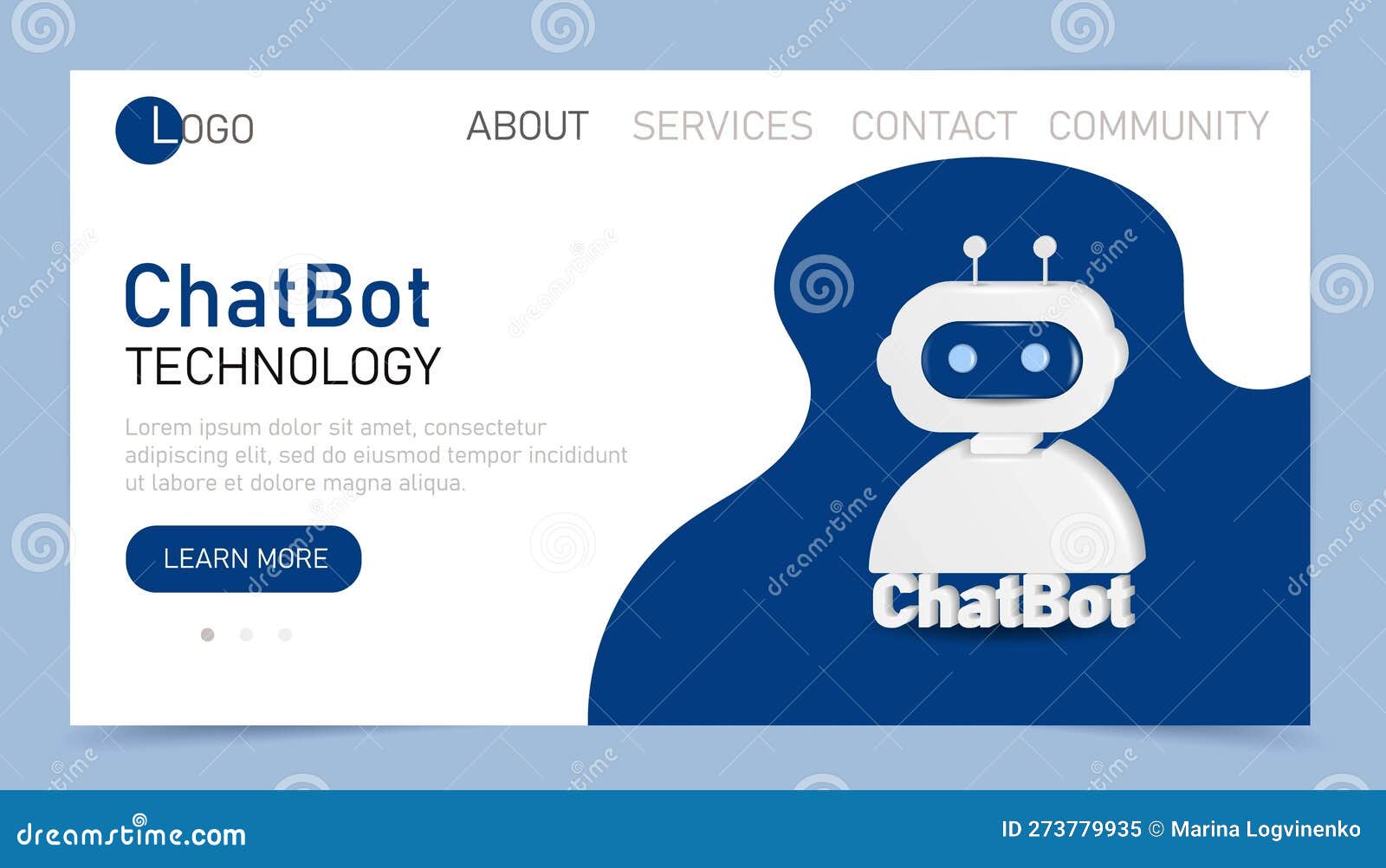 Chatbot Technology Landing Page or Website Template. Chatbot App ...