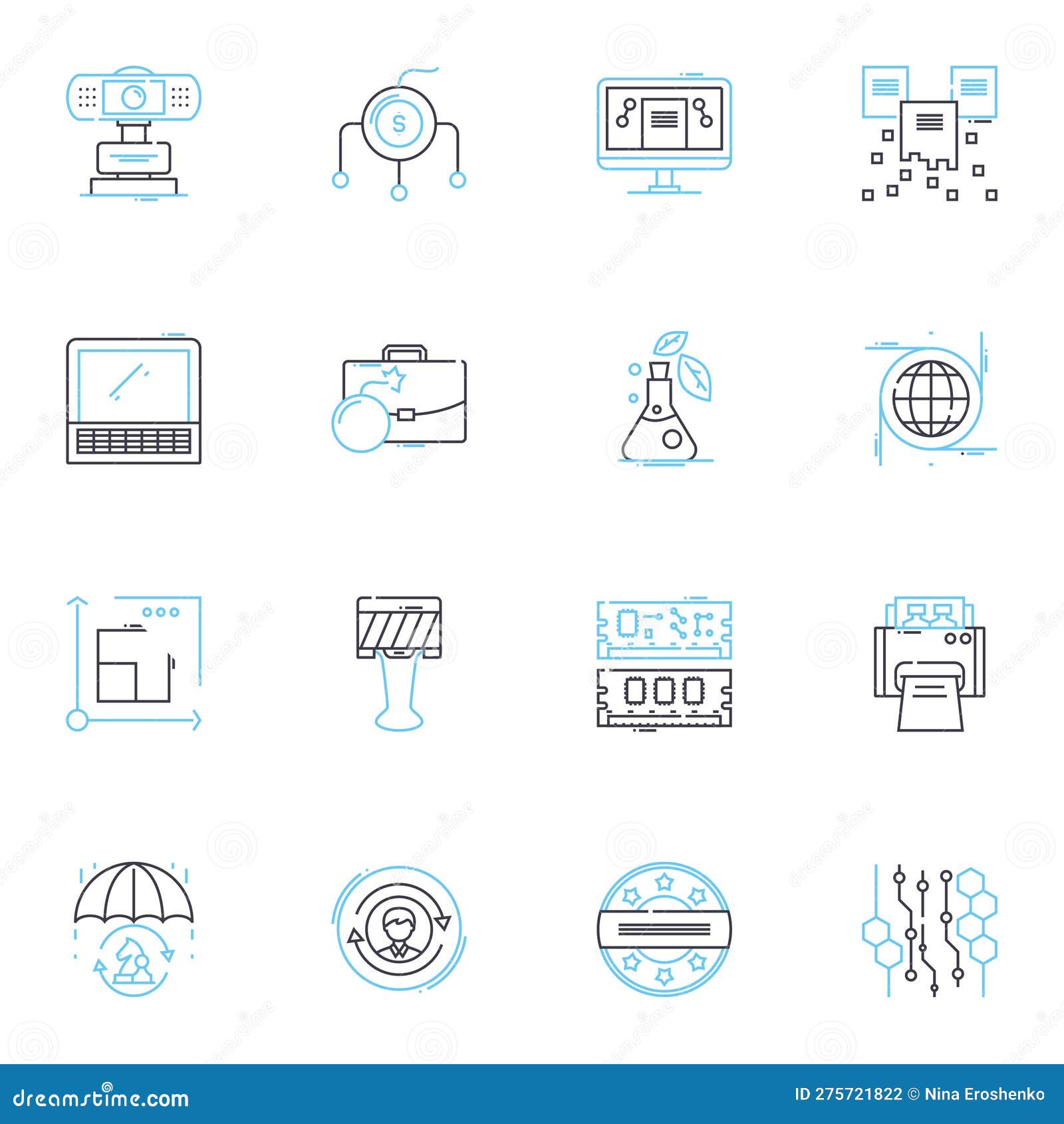 Chatbot Technology Linear Icons Set. Artificial Intelligence, NLP ...