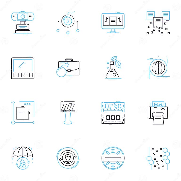 Chatbot Technology Linear Icons Set. Artificial Intelligence, NLP ...