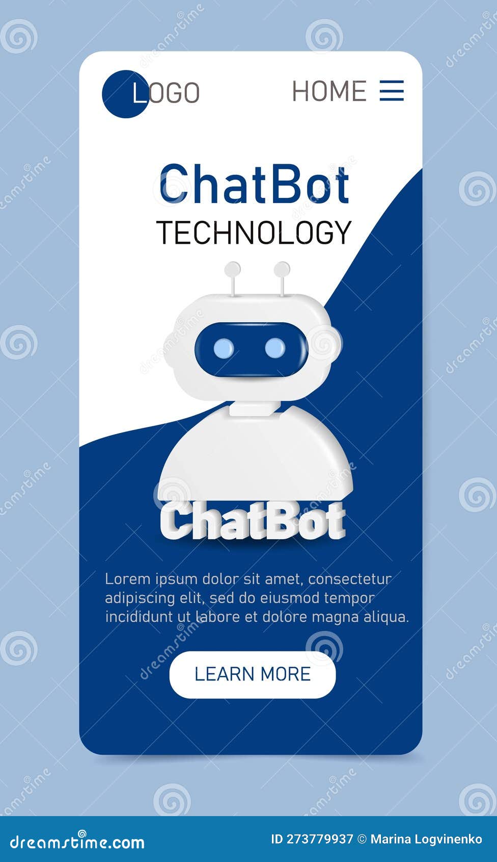 Chatbot Technology Web App Vertical Template. Chatbot App Development ...
