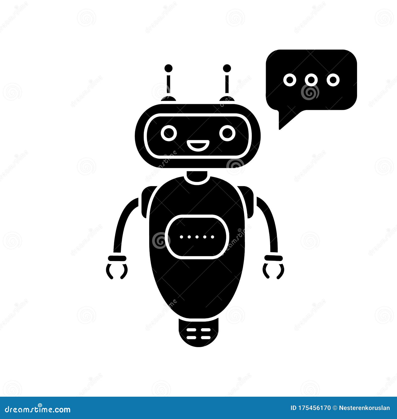 Chatbot Typing Answer Glyph Icon Stock Vector - Illustration of ...