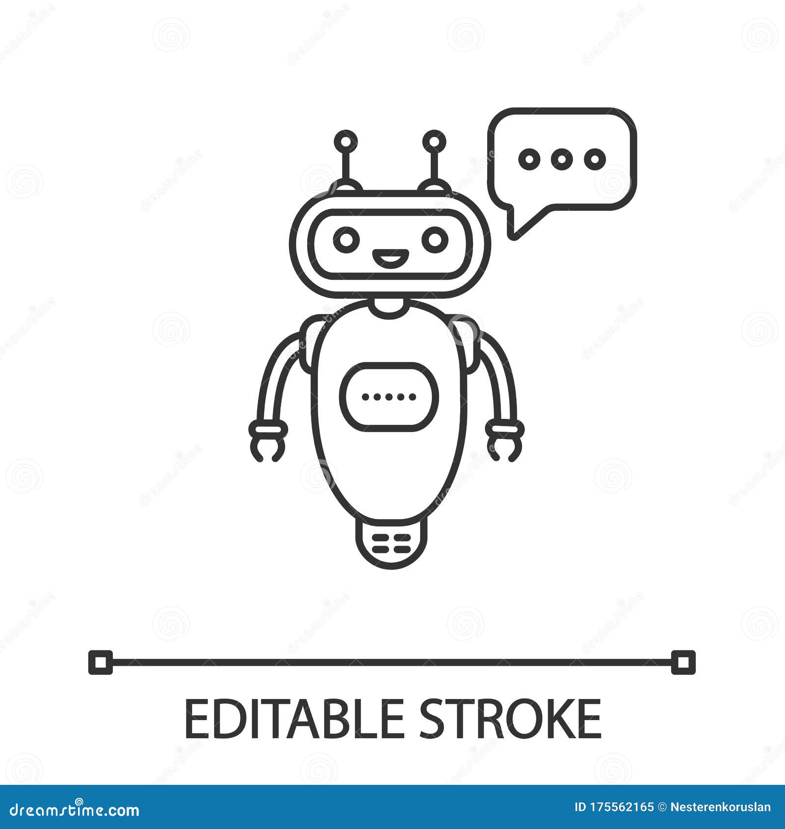 Chatbot Typing Answer Linear Icon Stock Vector - Illustration of ...
