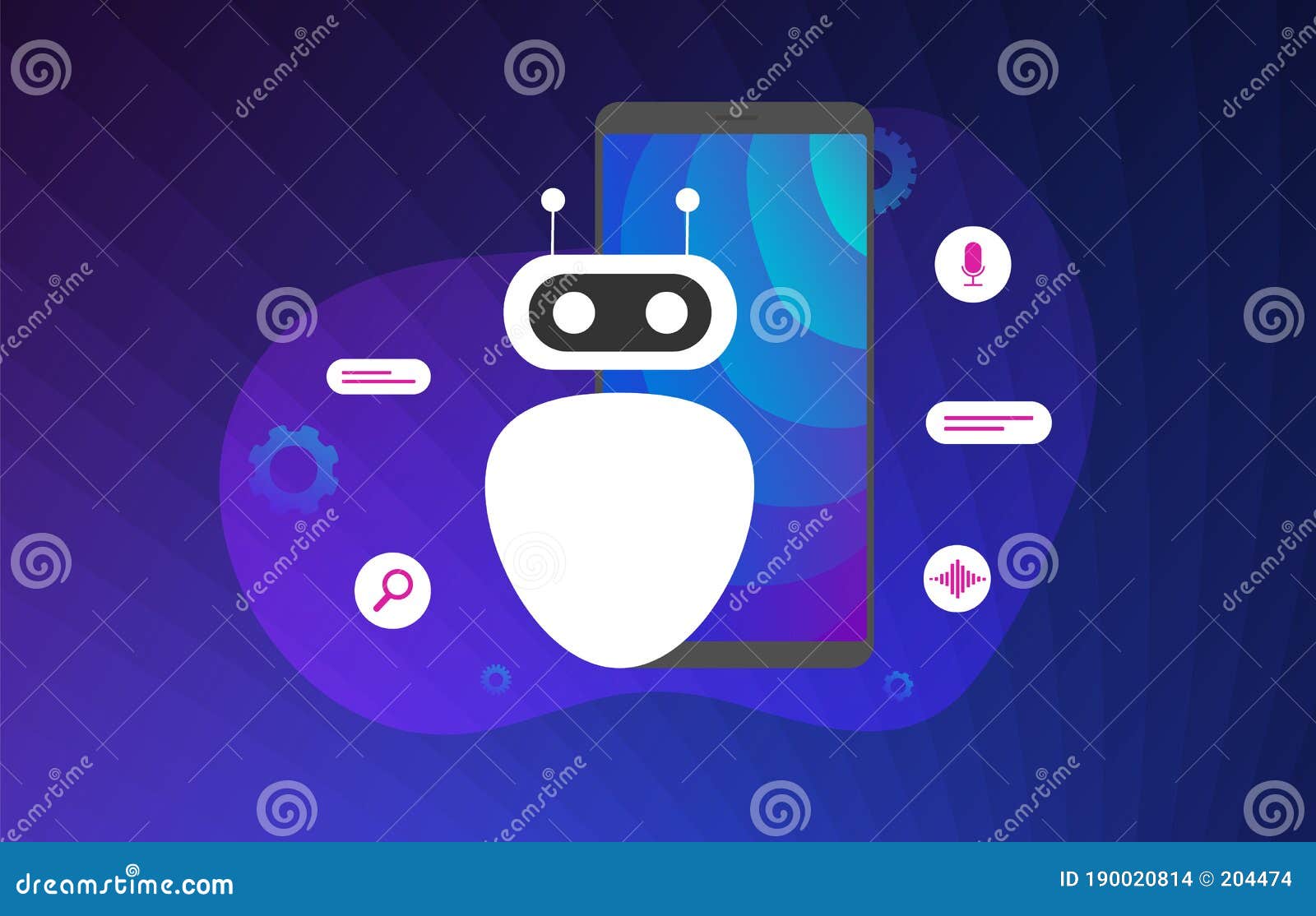 Chatbot Vector Illustration with Bot and Mobile Phone, Great Design for ...