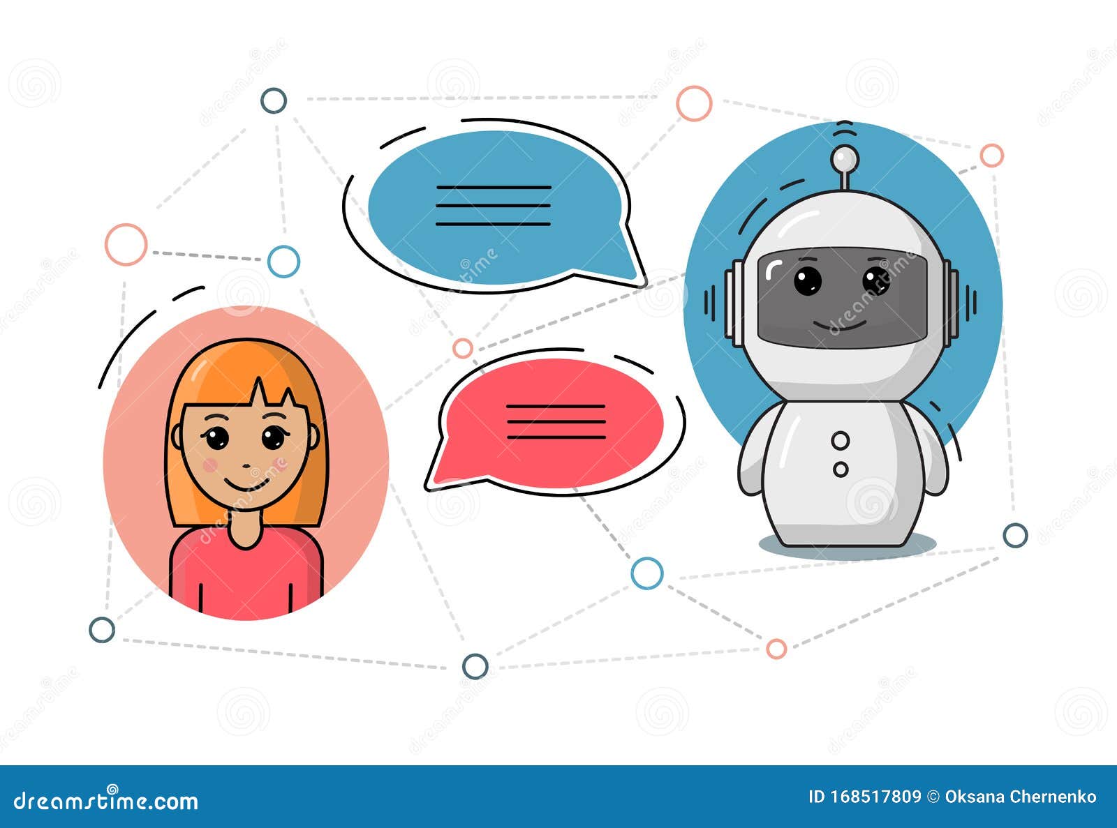 Chatbot Vector Illustration, Chat Bot or Chatterbot Stock Vector ...