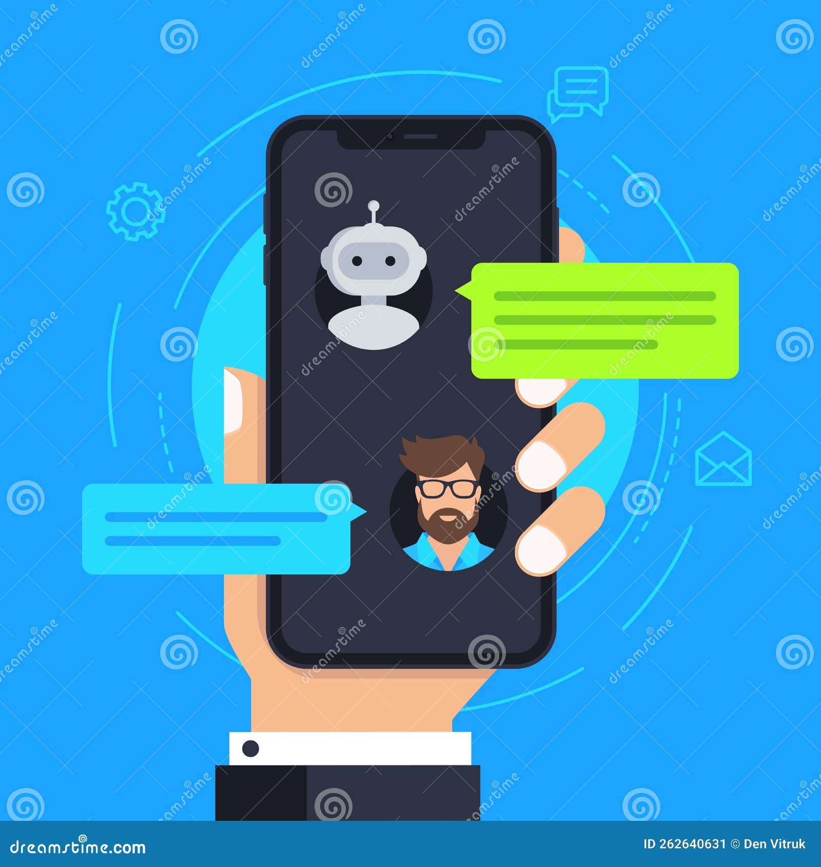 Chatbot Vector Illustration Concept Stock Illustration - Illustration ...