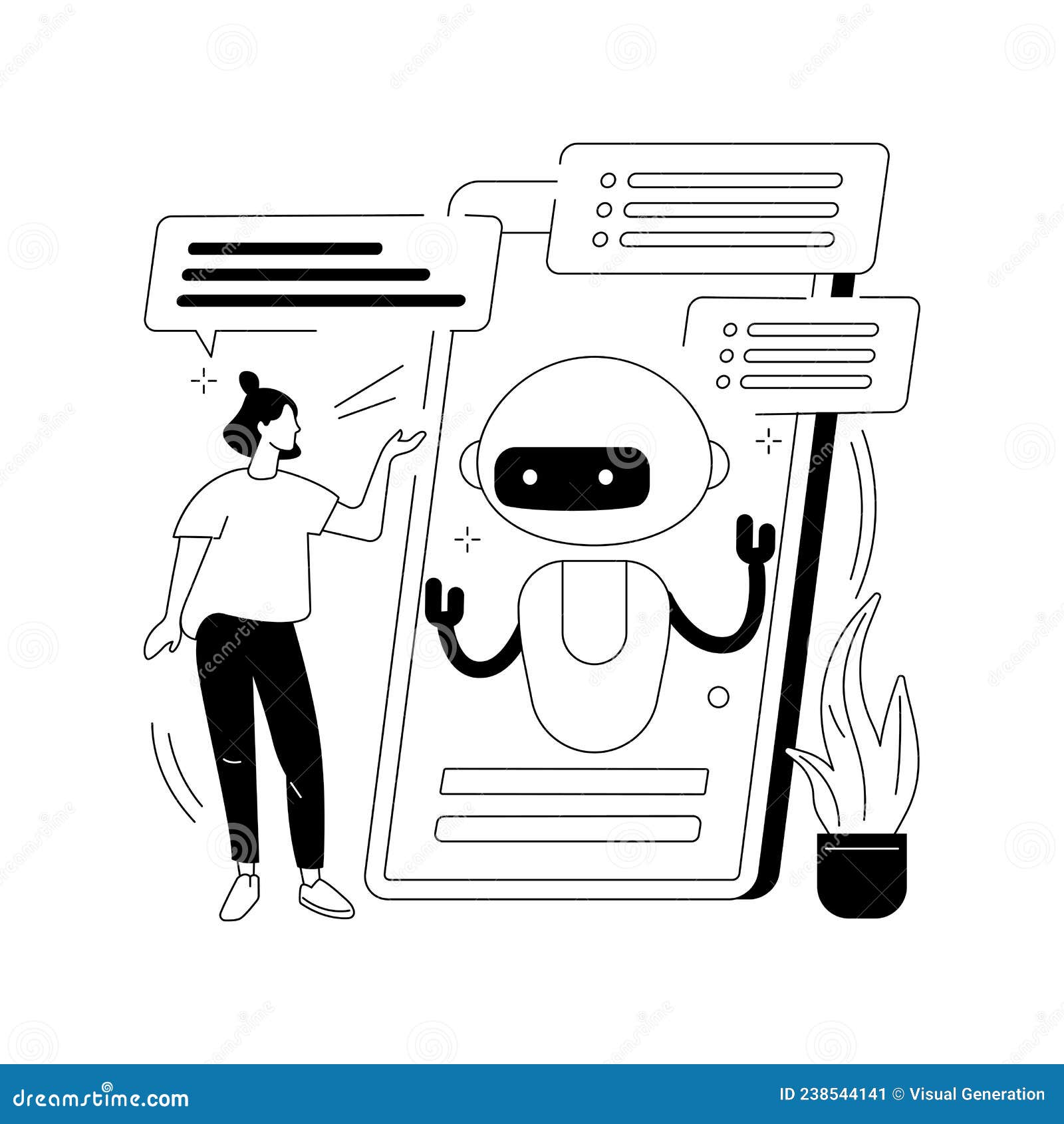 Chatbot Virtual Assistant Abstract Concept Vector Illustration. Stock ...