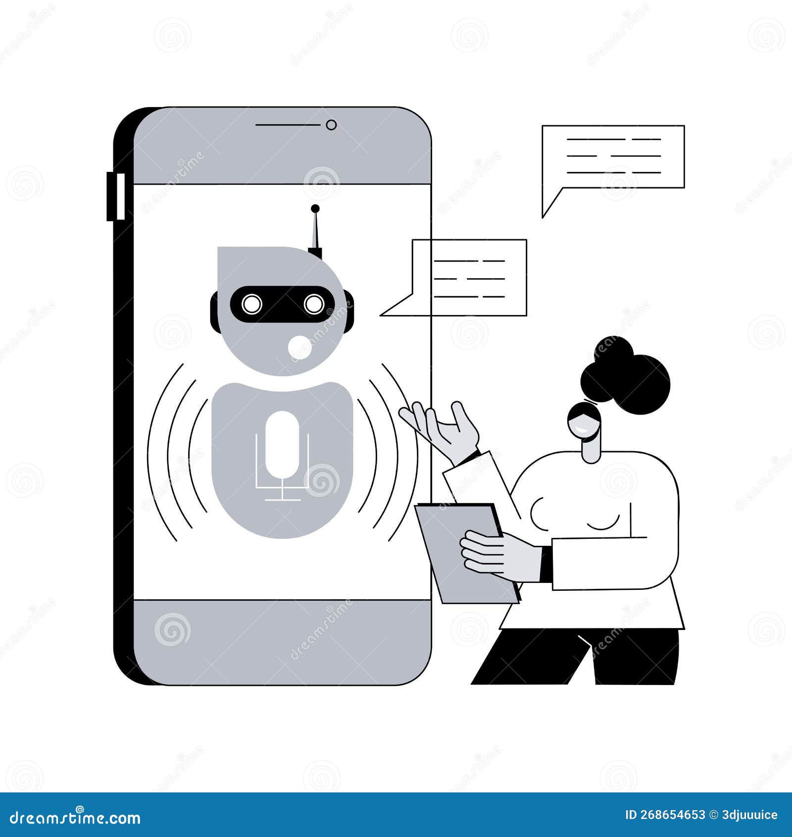Chatbot Voice Controlled Virtual Assistant Abstract Concept Vector ...