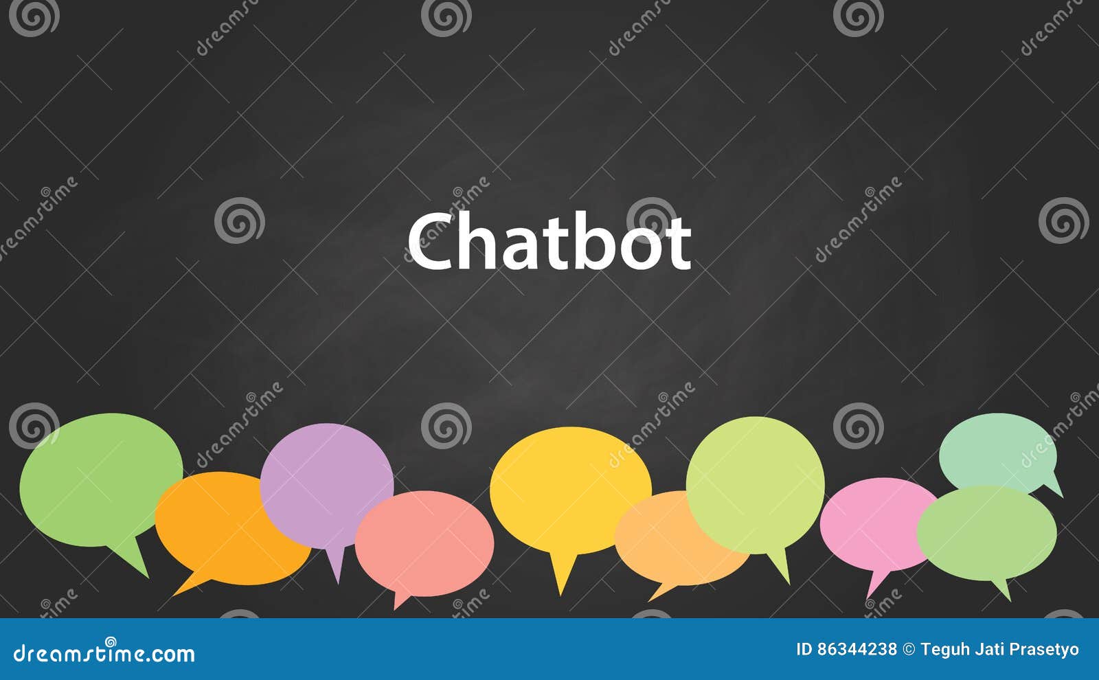 Chatbot White Text Illustration with Colourful Callouts and Black ...