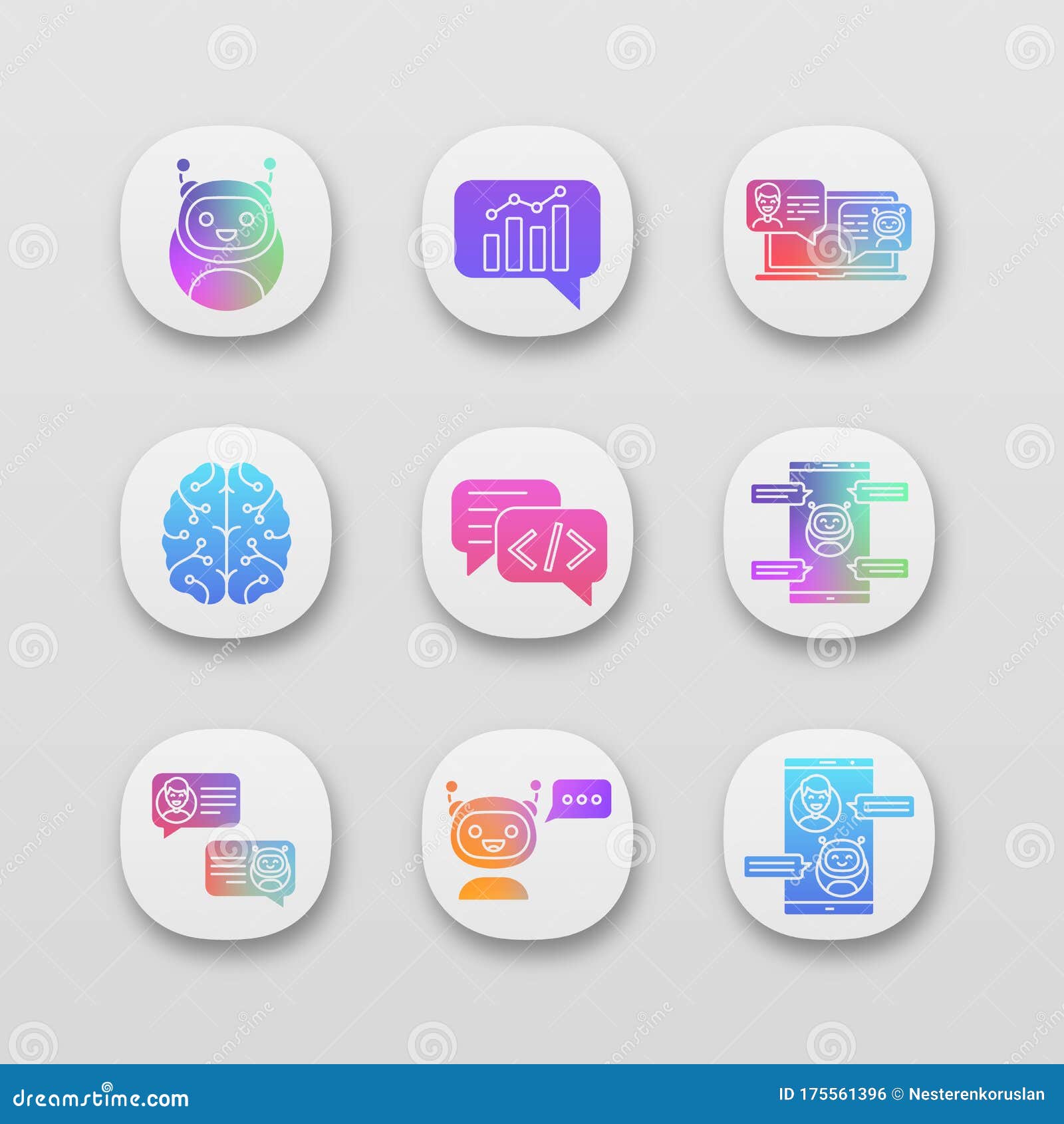 Chatbots app icons set stock vector. Illustration of button - 175561396 Chatbots app icons set stock vector. Illustration of button - 175561396