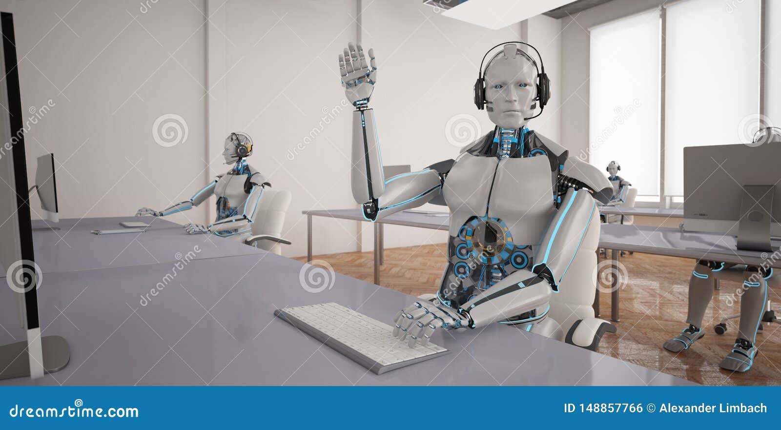 Chatbots Callcenter Humanoid Robots Royalty-Free Stock Image ...