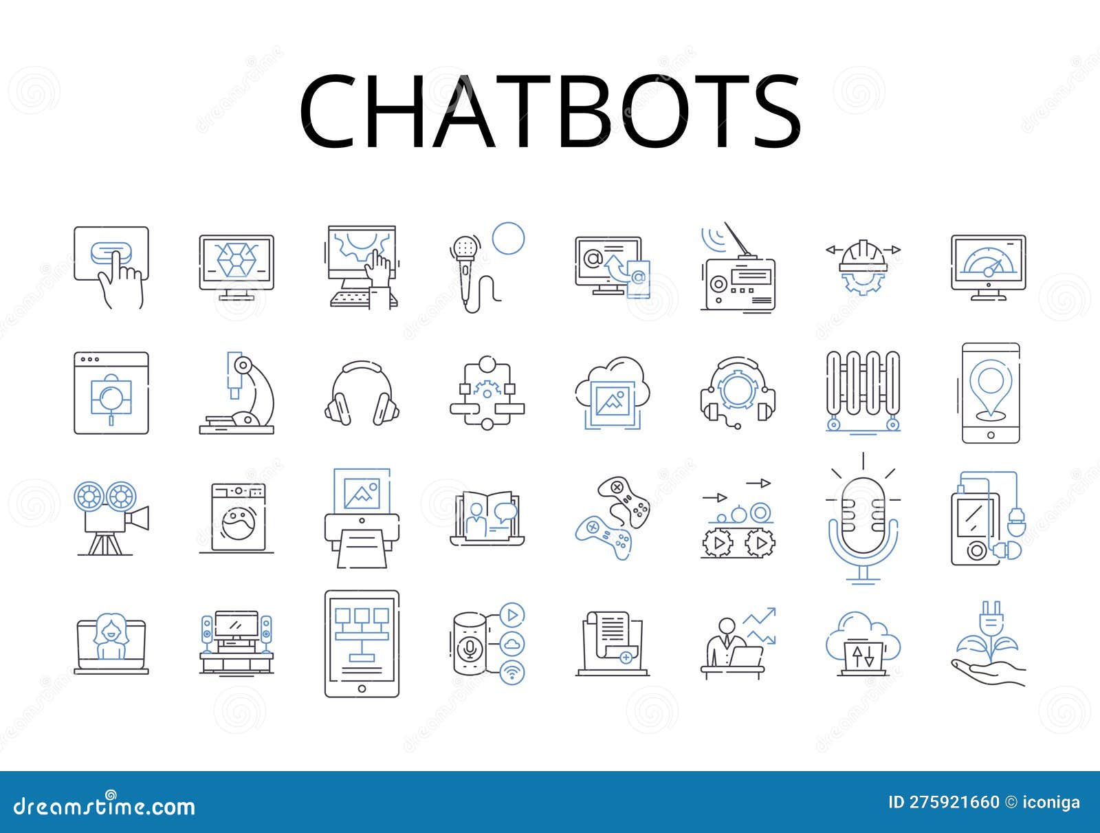 Chatbots Line Icons Collection. Artificial Intelligence, Virtual ... Chatbots Line Icons Collection. Artificial Intelligence, Virtual ...