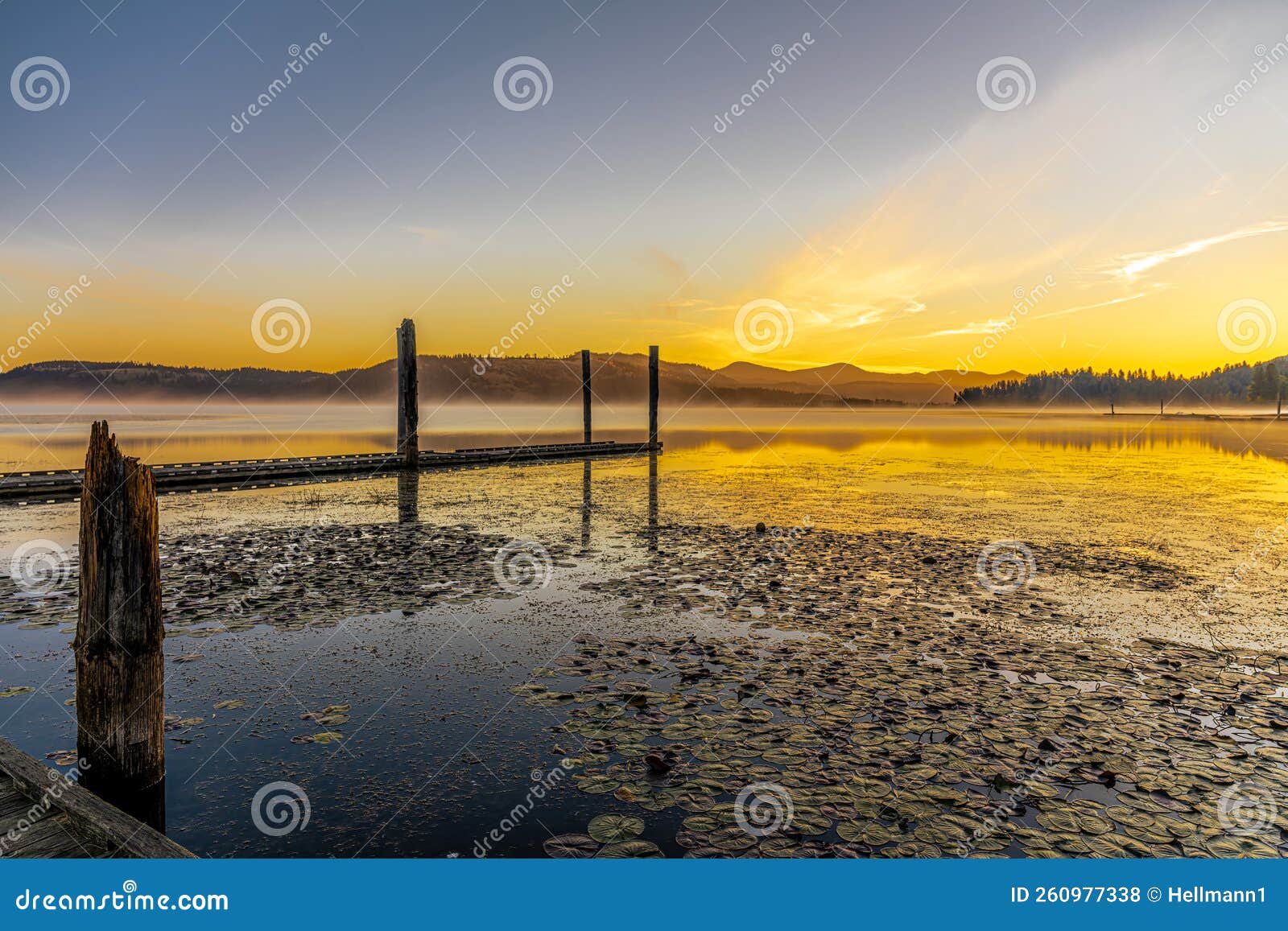 Chatcolet Lake stock photo. Image of calm, travel, sunrise - 260977338