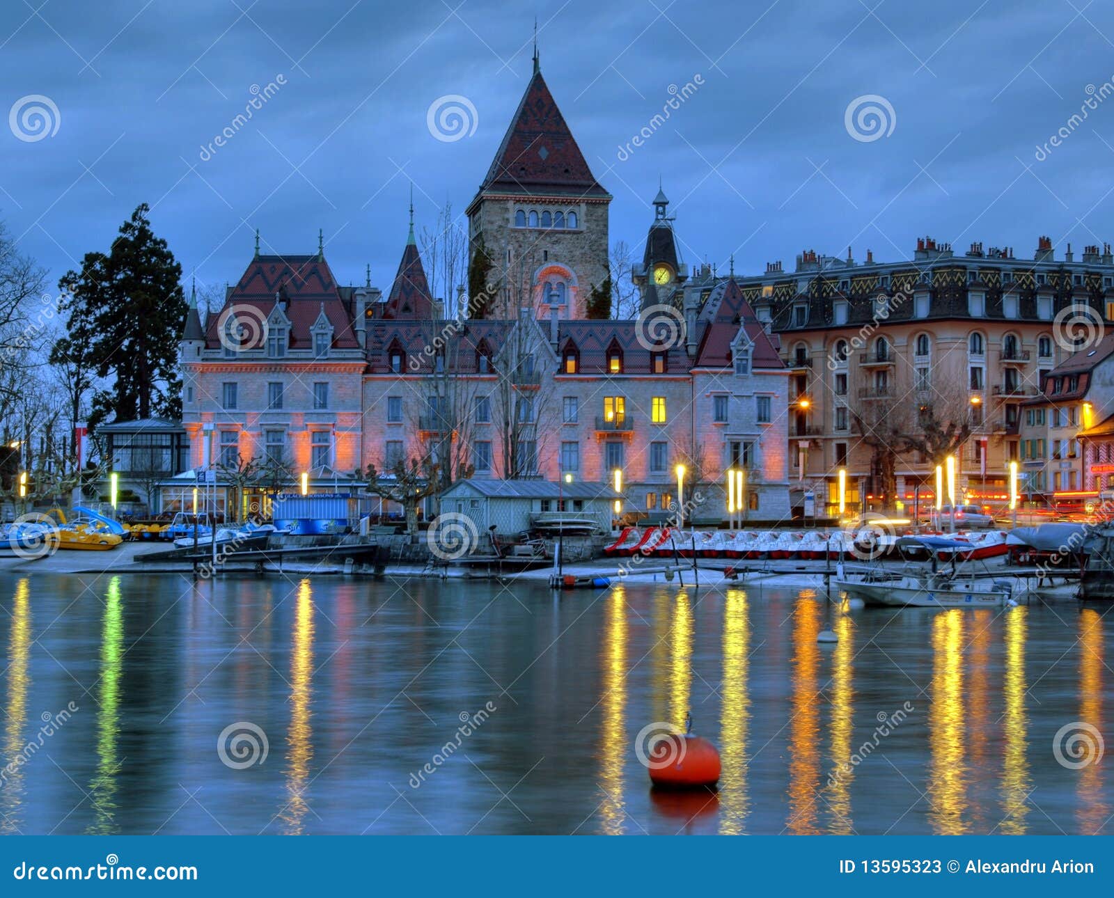 Chateau D Ouchy, Lausanne, Switzerland Stock Image - Image of ...