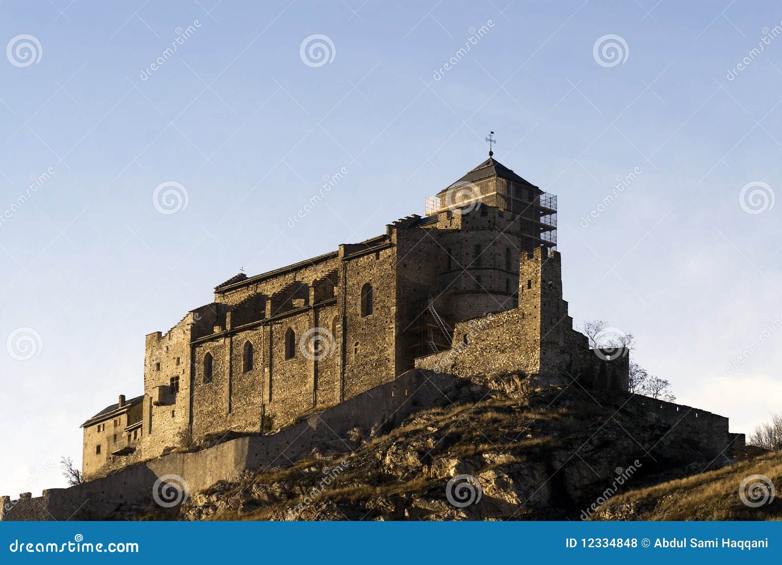 Chateau de Valere stock photo. Image of europe, highland - 12334848