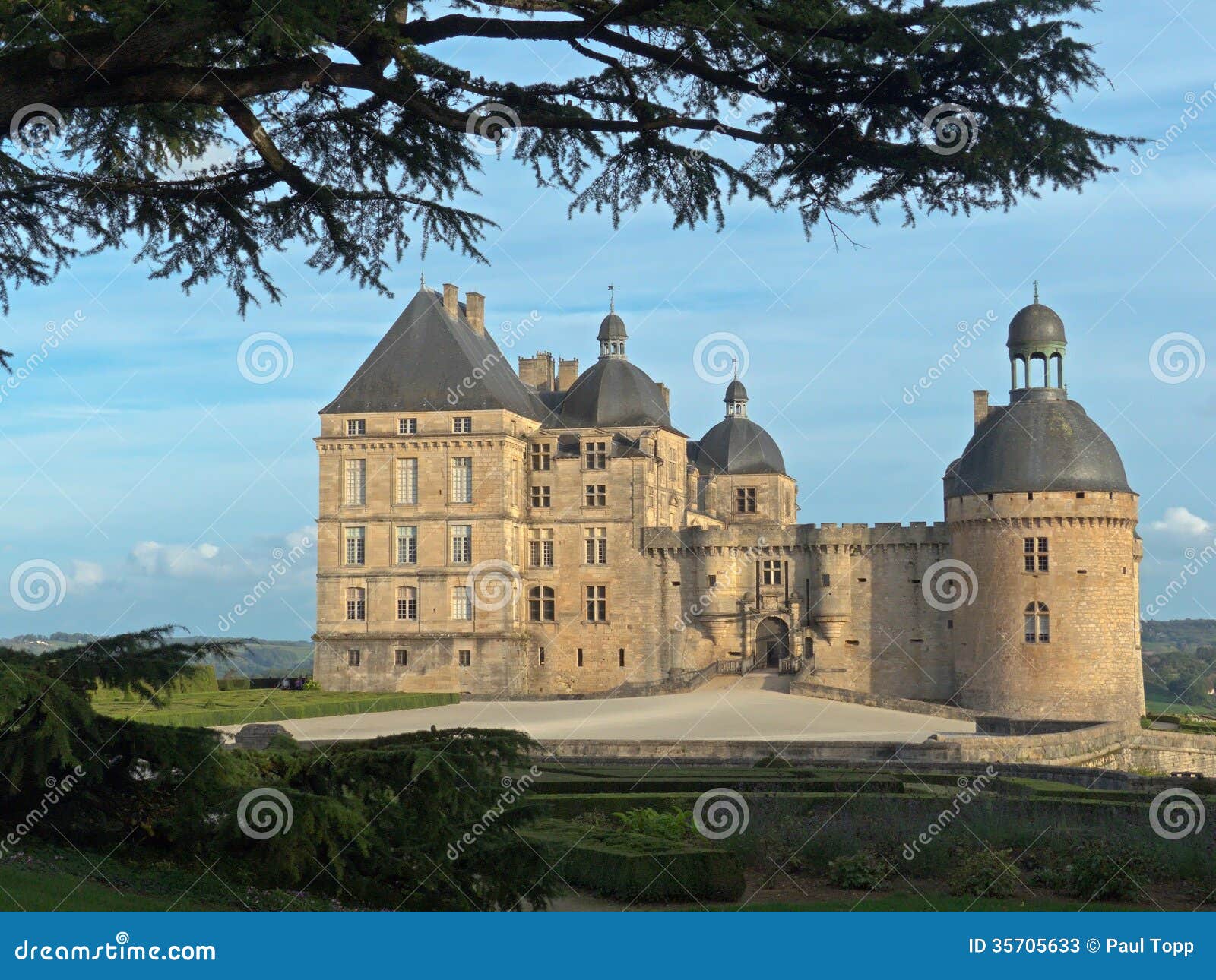 Chateau Hautefort Castle in France Stock Image - Image of design ...