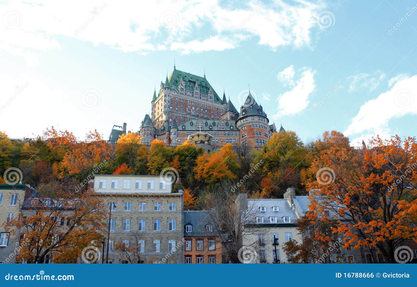 Chateau in Quebec City, Canada Stock Photo - Image of large, cliff ...