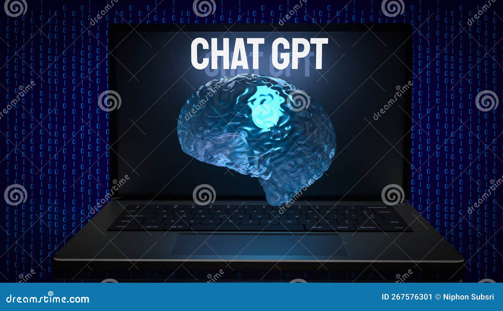 The Chat Gpt Text and Brain for Technology Concept 3d Rendering Stock ...