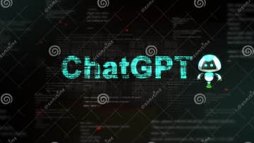 Chatgpt Animation with Chatbot Robot. Programming Code Language in Background. Concept of AI To ...