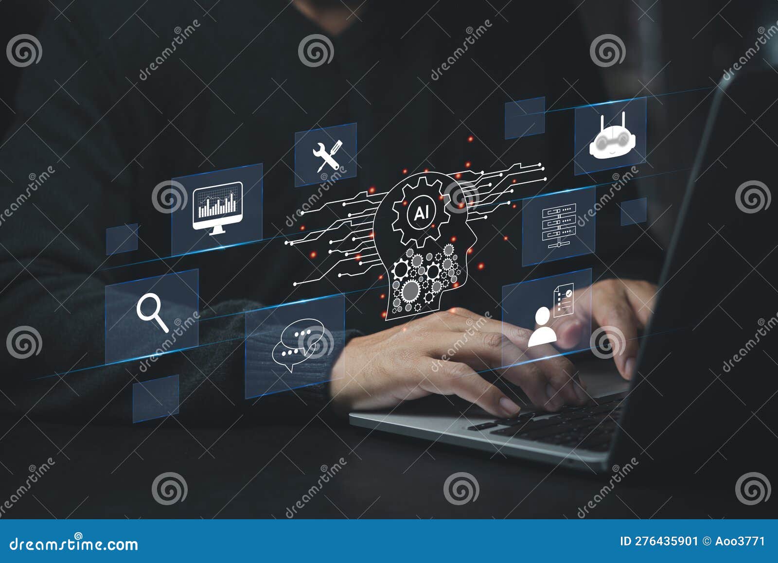 ChatGPT Chat with AI or Artificial Intelligence. Digital Chatbot, Robot Application, OpenAI ...