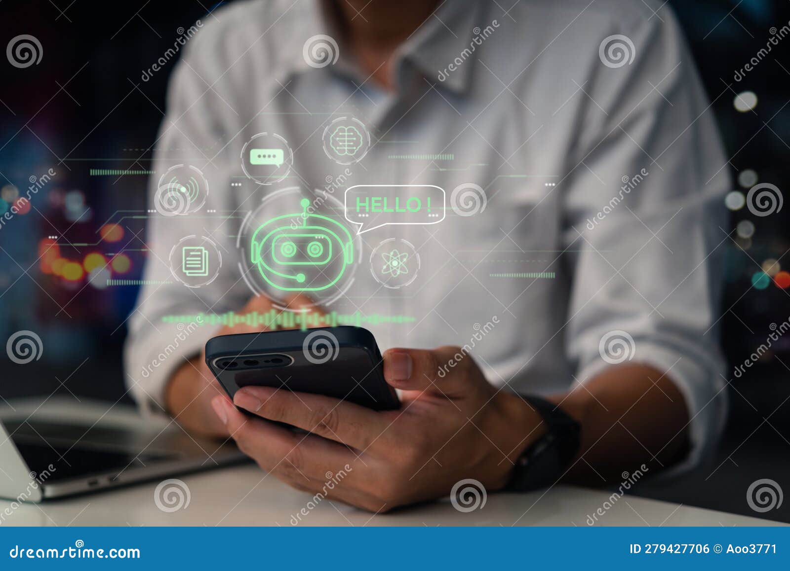 ChatGPT Chat with AI or Artificial Intelligence. Digital Chatbot, Robot ...