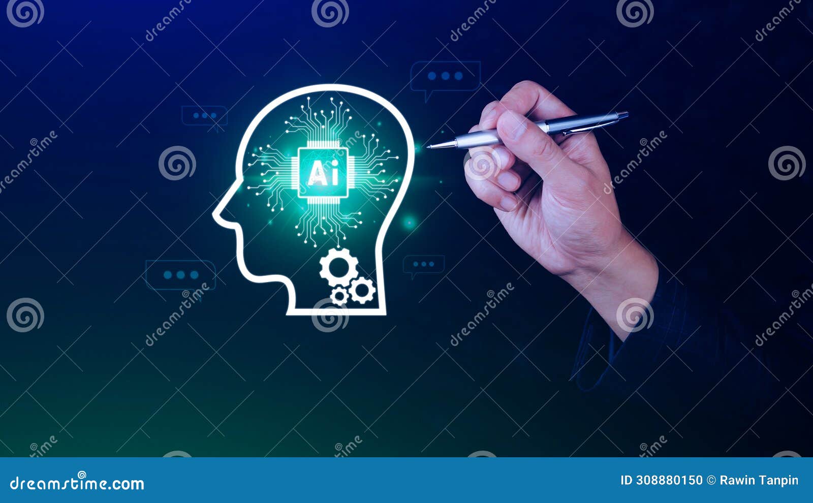 ChatGPT Chat with AI or Artificial Intelligence, Using Touch AI Icon on ...