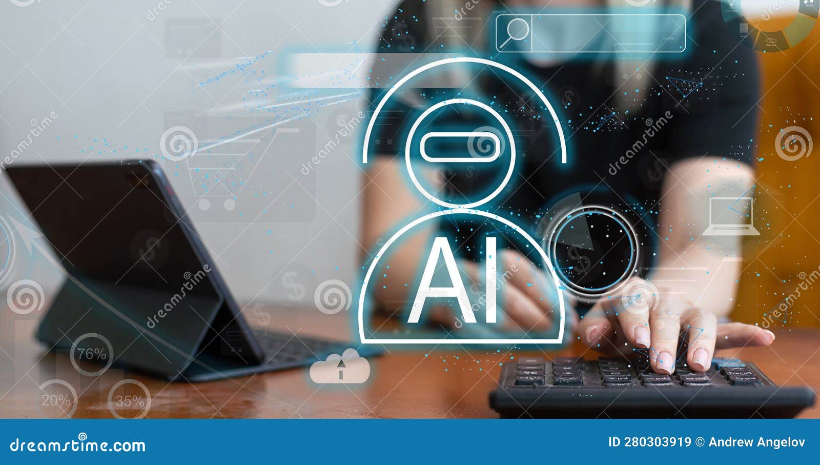 ChatGPT Chat with AI. Woman Chatting with AI Chatbot Via Laptop ...