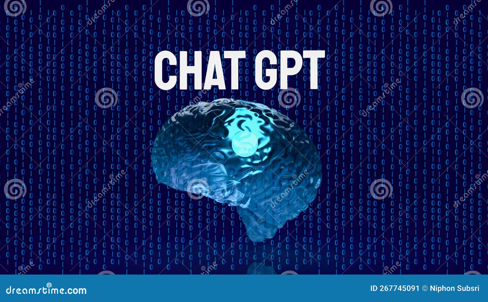 The Chat Gpt Text and Brain for Technology Concept 3d Rendering Stock ...