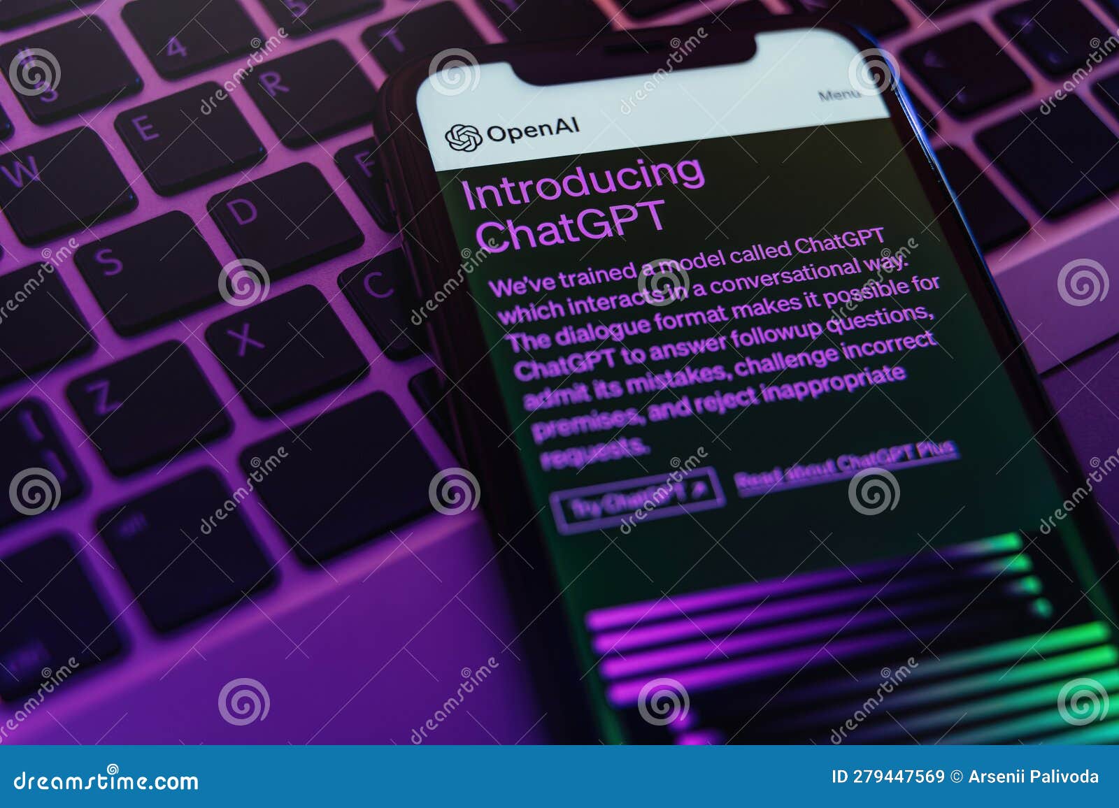 ChatGPT Chatbot Service, Visible on the Digital Interface of a ...