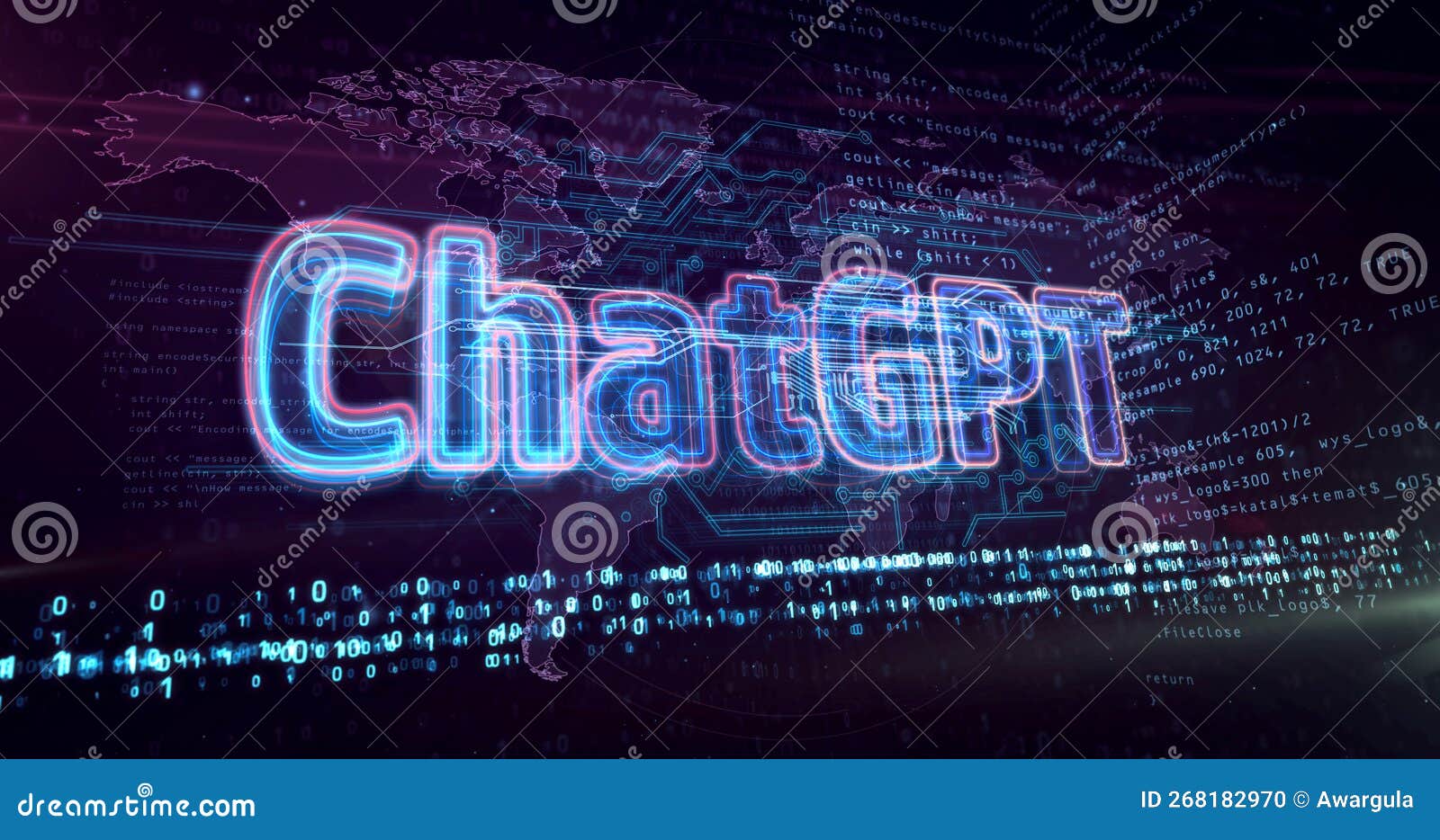 ChatGPT Neon Sign Abstract Concept 3d Illustration Stock Illustration ...