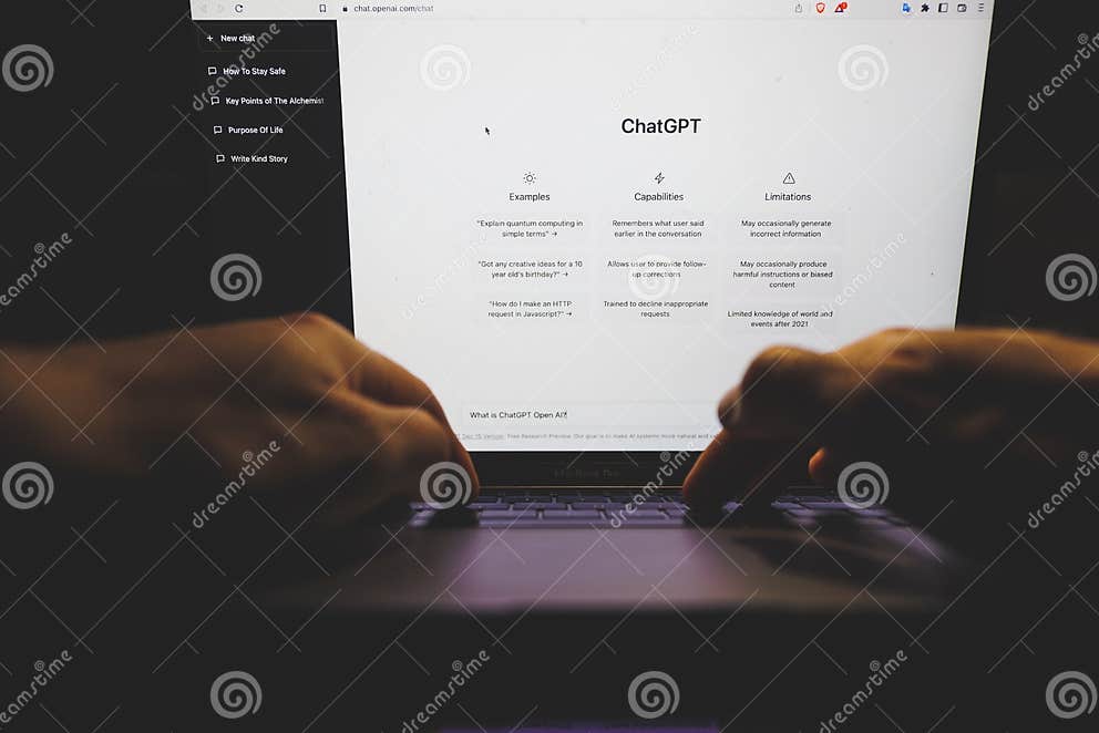 ChatGPT OpenAI Artificial Intelligence Computer Program on PC Screen Editorial Stock Photo ...