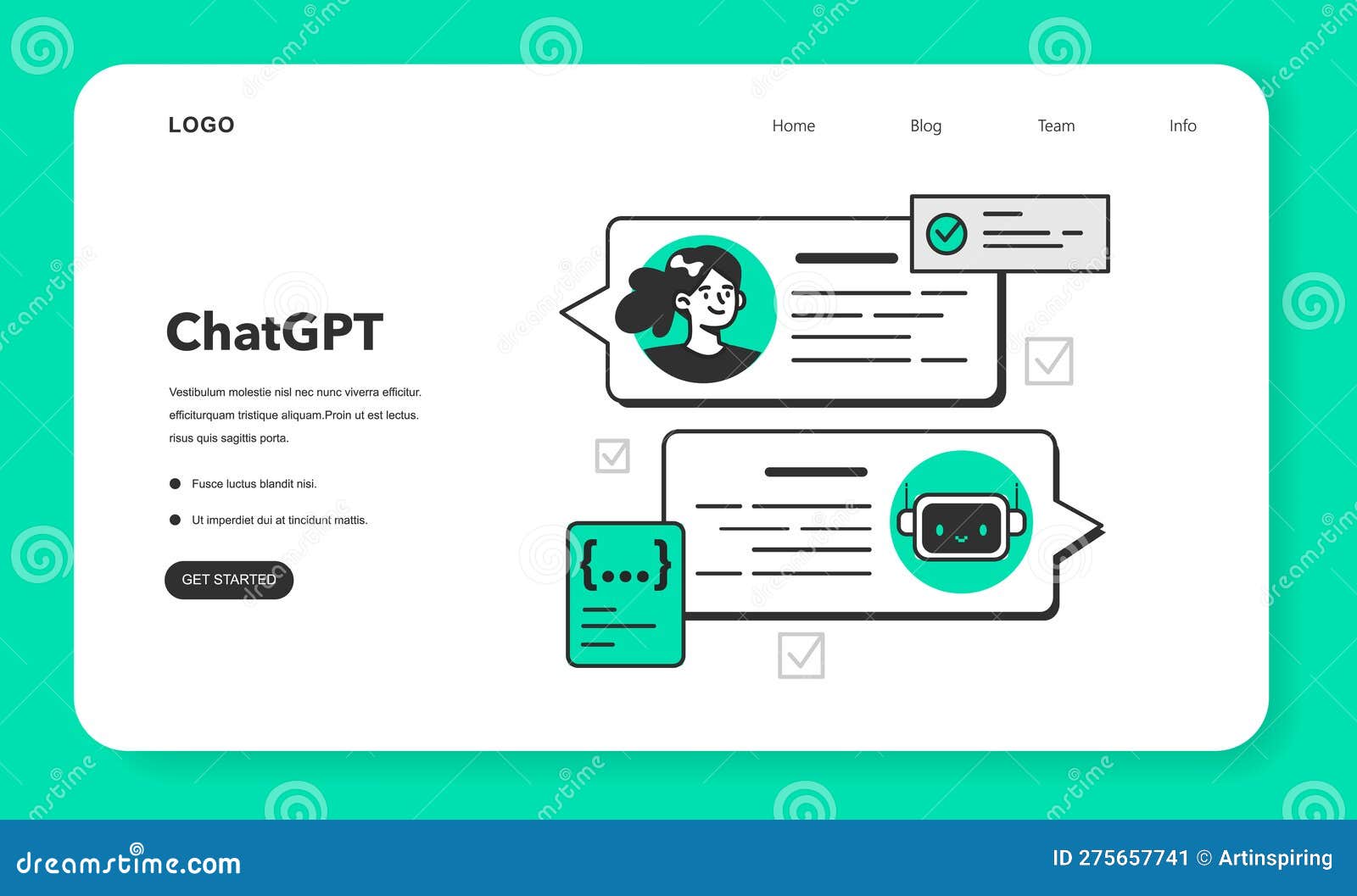 ChatGPT Web Banner or Landing Page. Online Communication with ...