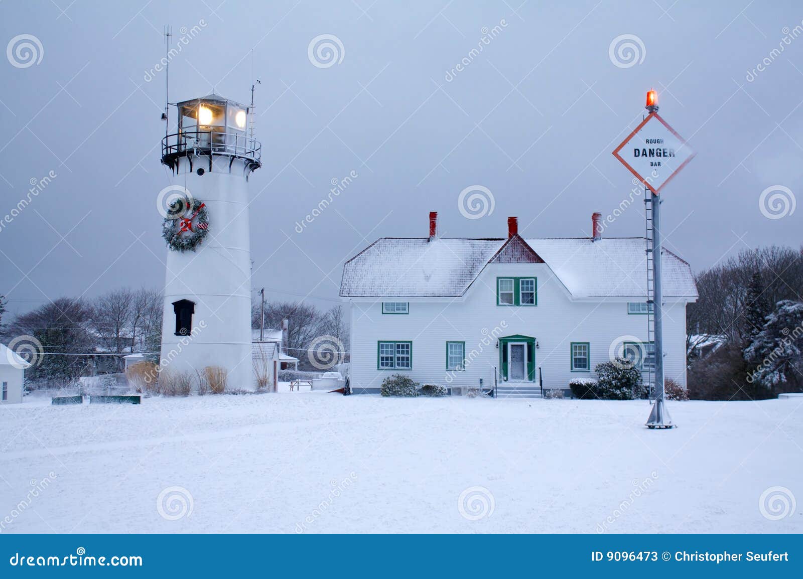 Chatham Lighthouse in Winter Stock Image - Image of lighthouse ...