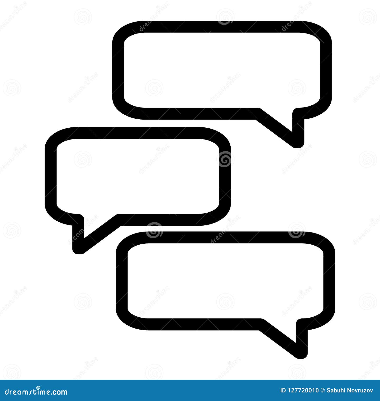 Chating Line Icon. Messages Illustration Isolated on White Stock Vector ...