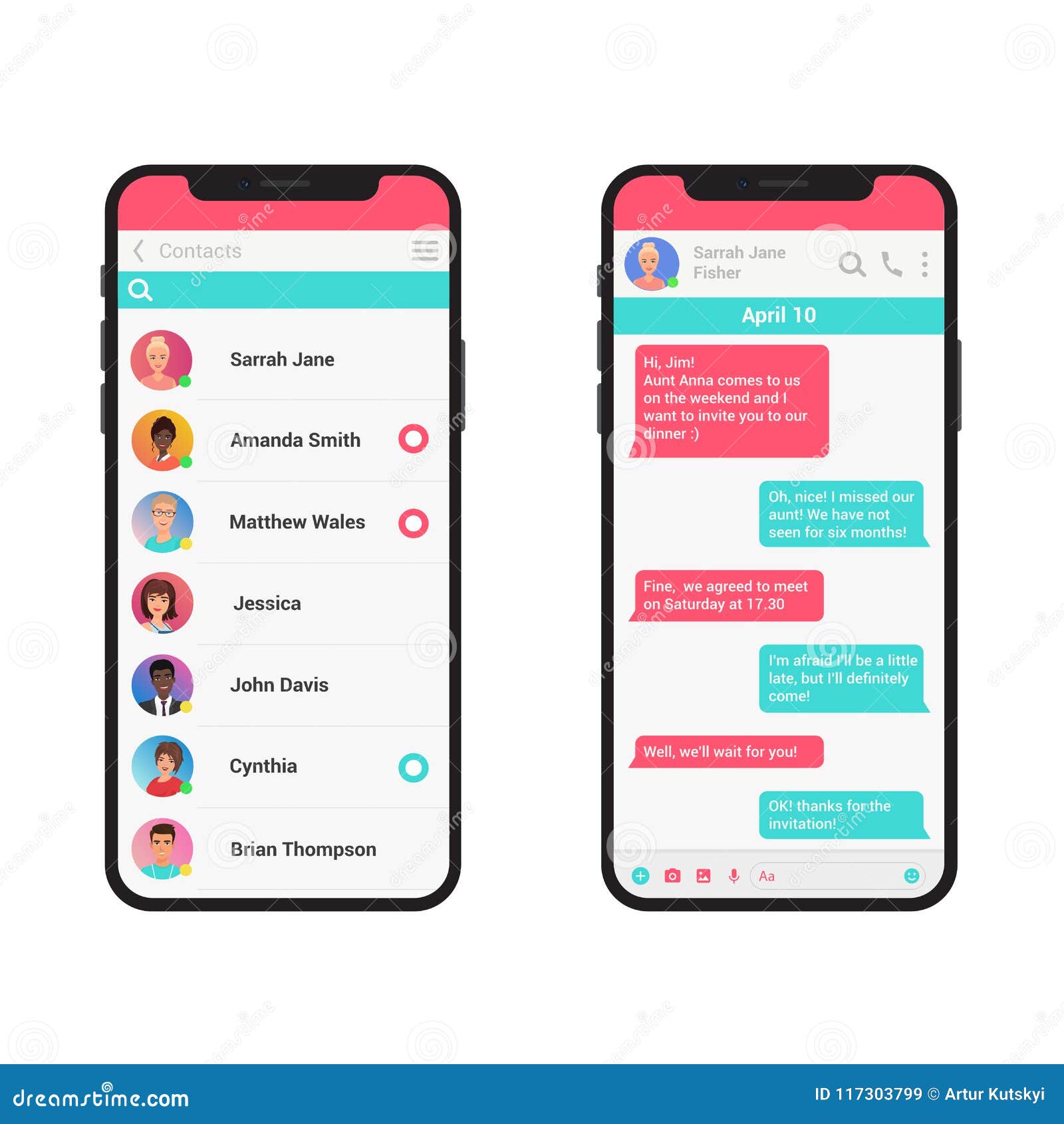 Chating and Messaging Vector Illustration Concept. Social Network ...