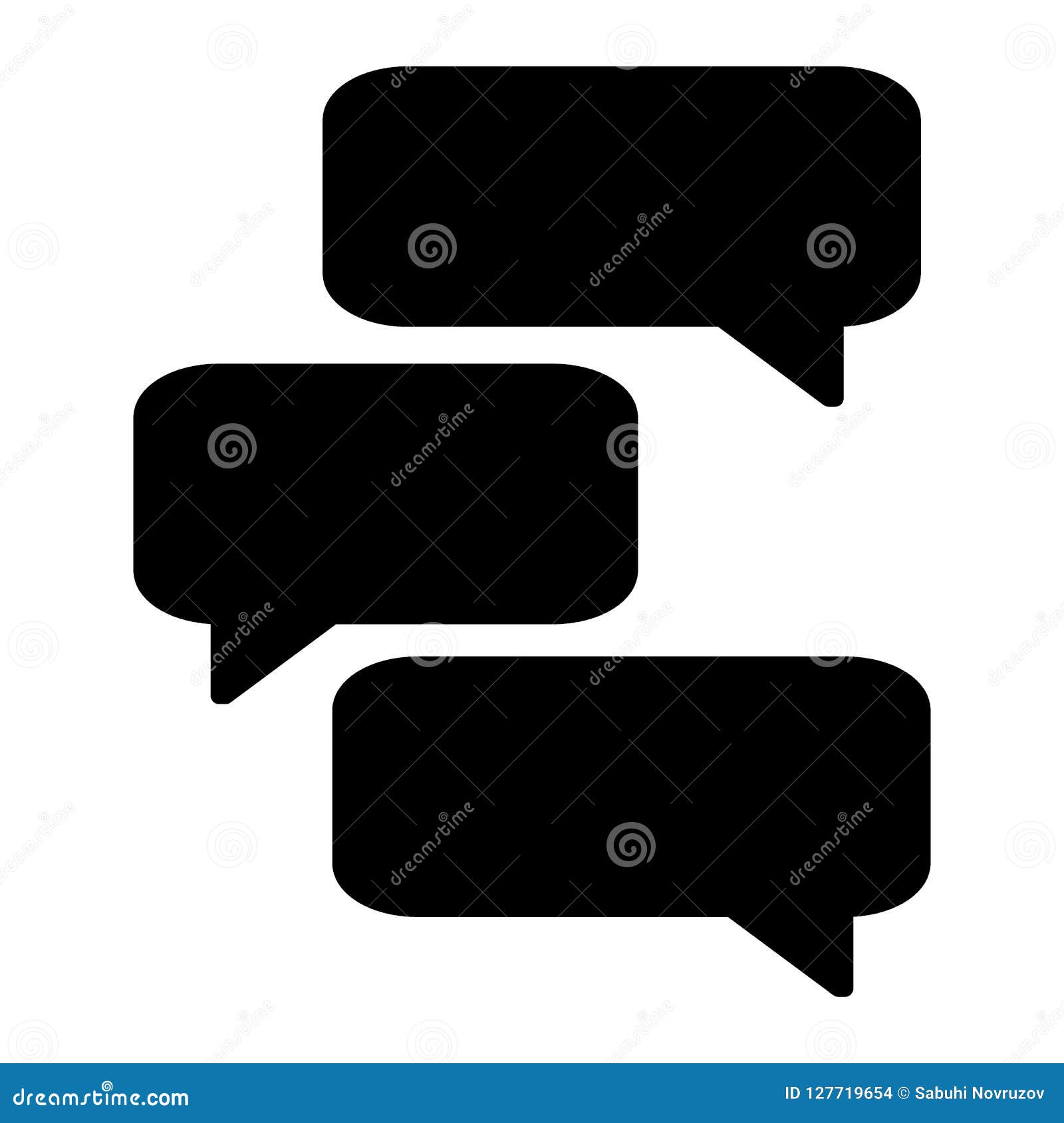 Chating Solid Icon. Messages Illustration Isolated on White Stock ...